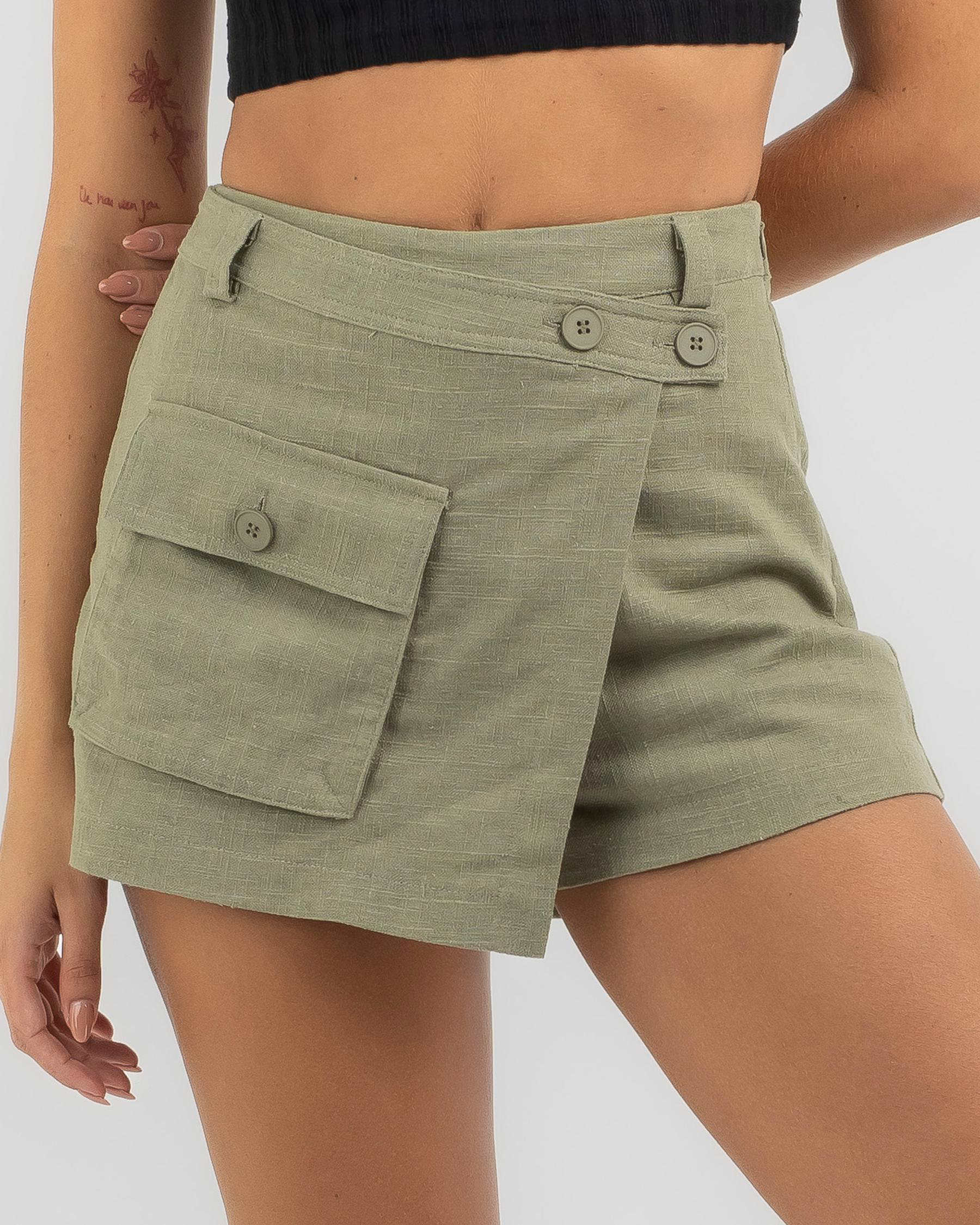 Shop Ava And Ever Sloane Skort In Khaki - Fast Shipping & Easy Returns ...