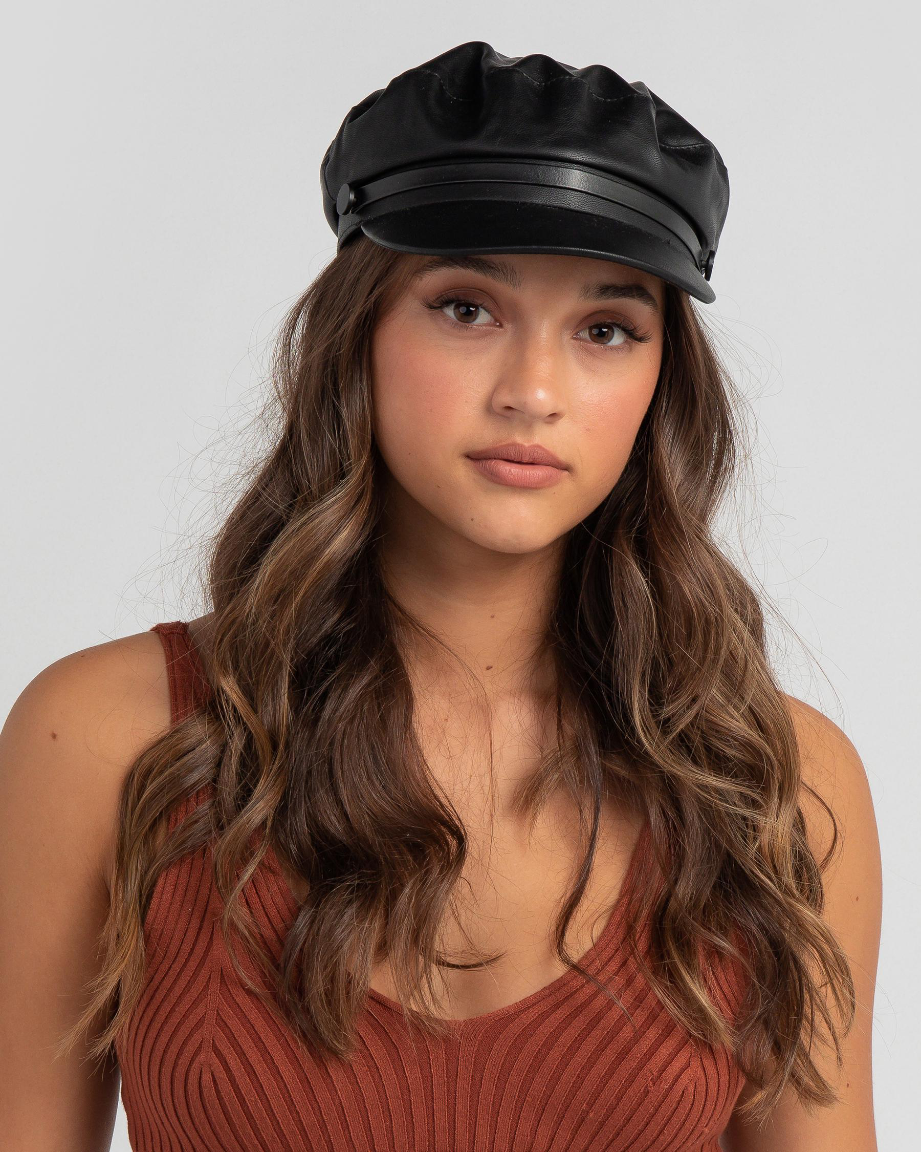 Shop Ava And Ever Quinn Lieutenant Cap In Black - Fast Shipping & Easy ...