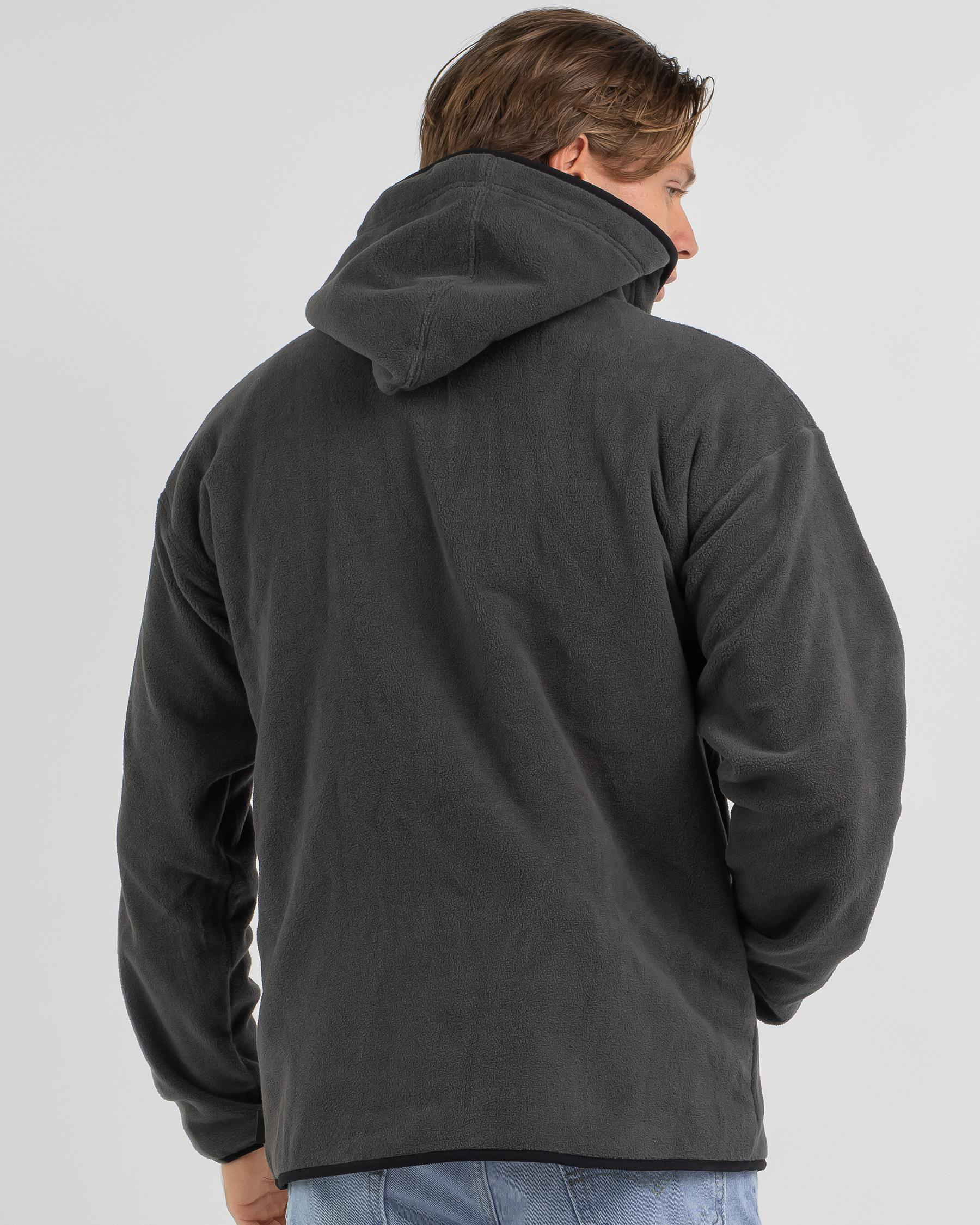 Shop Rusty One Hit Sherpa Zip Thru Polar Fleece Sweatshirt In Coal ...