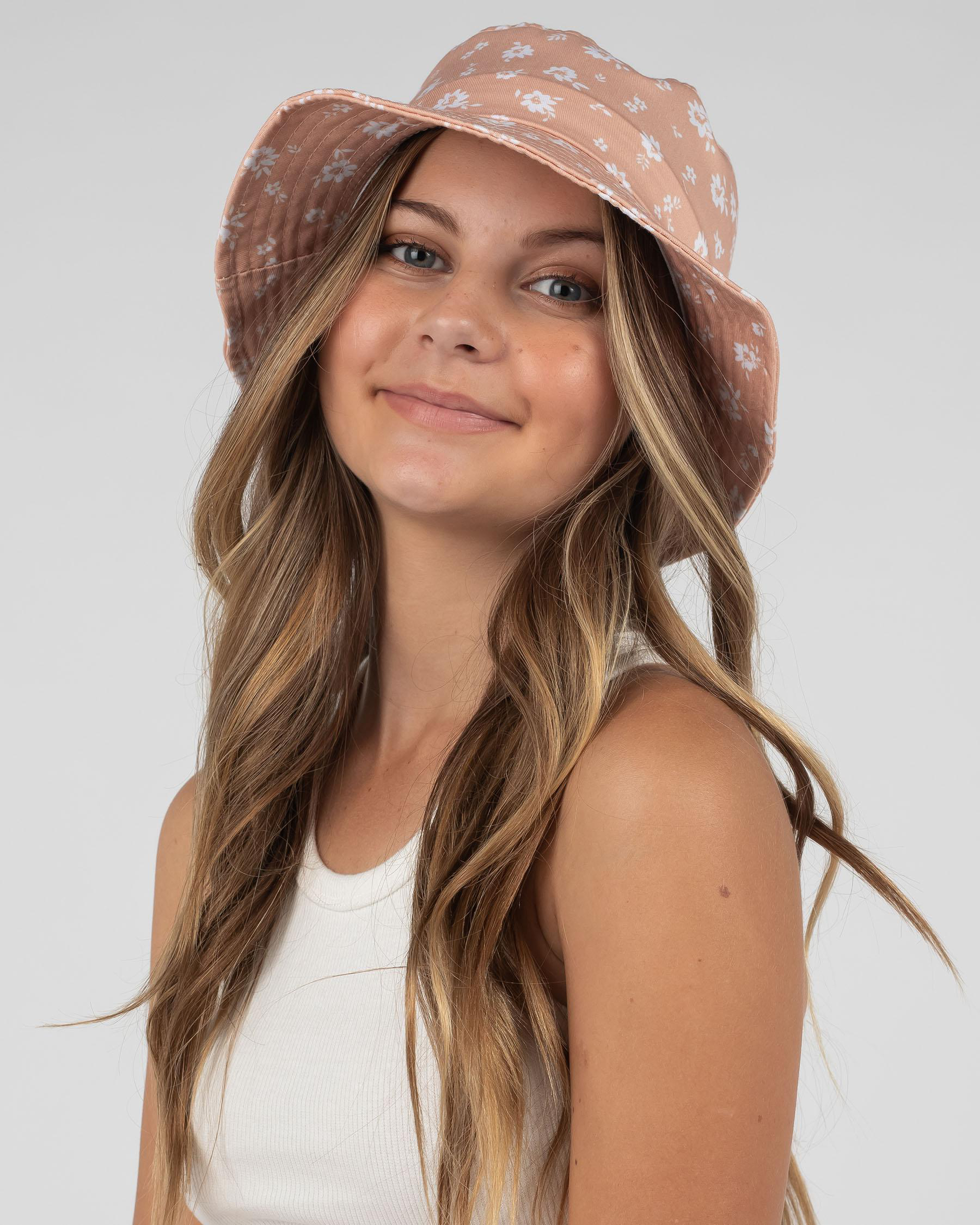 Shop Mooloola Girls' Alma Bucket Hat In Peach - Fast Shipping & Easy ...