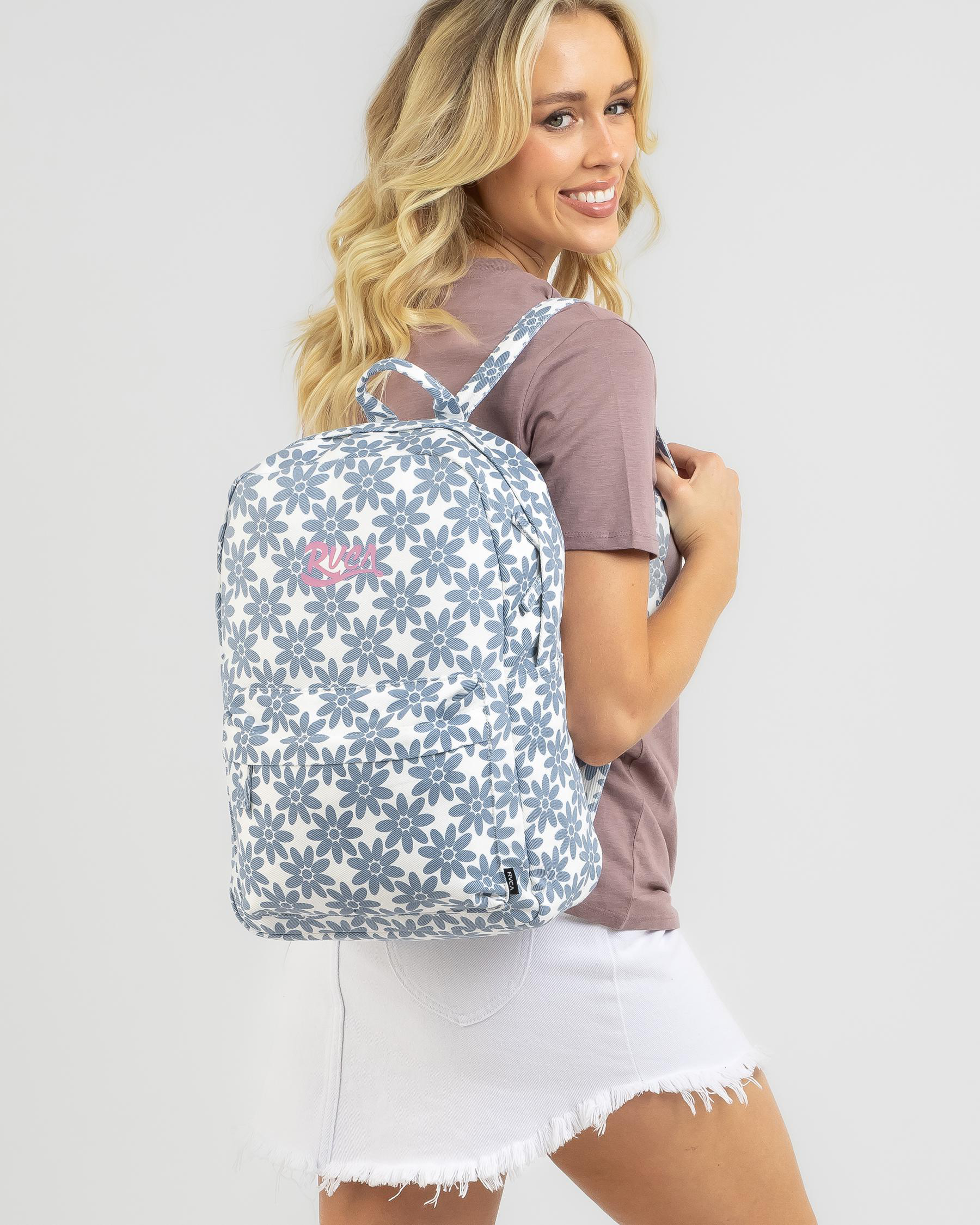 Shop RVCA Daisy Backpack In Ash Blue - Fast Shipping & Easy Returns ...