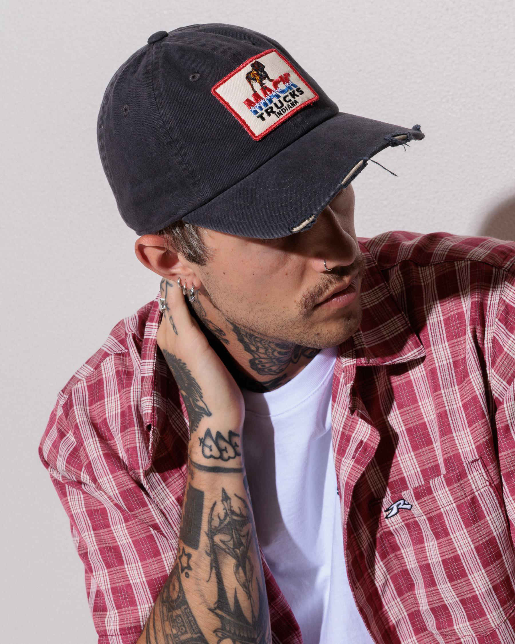 American Needle Mack Trucks Distressed Ball Park Trucker Cap In Navy ...