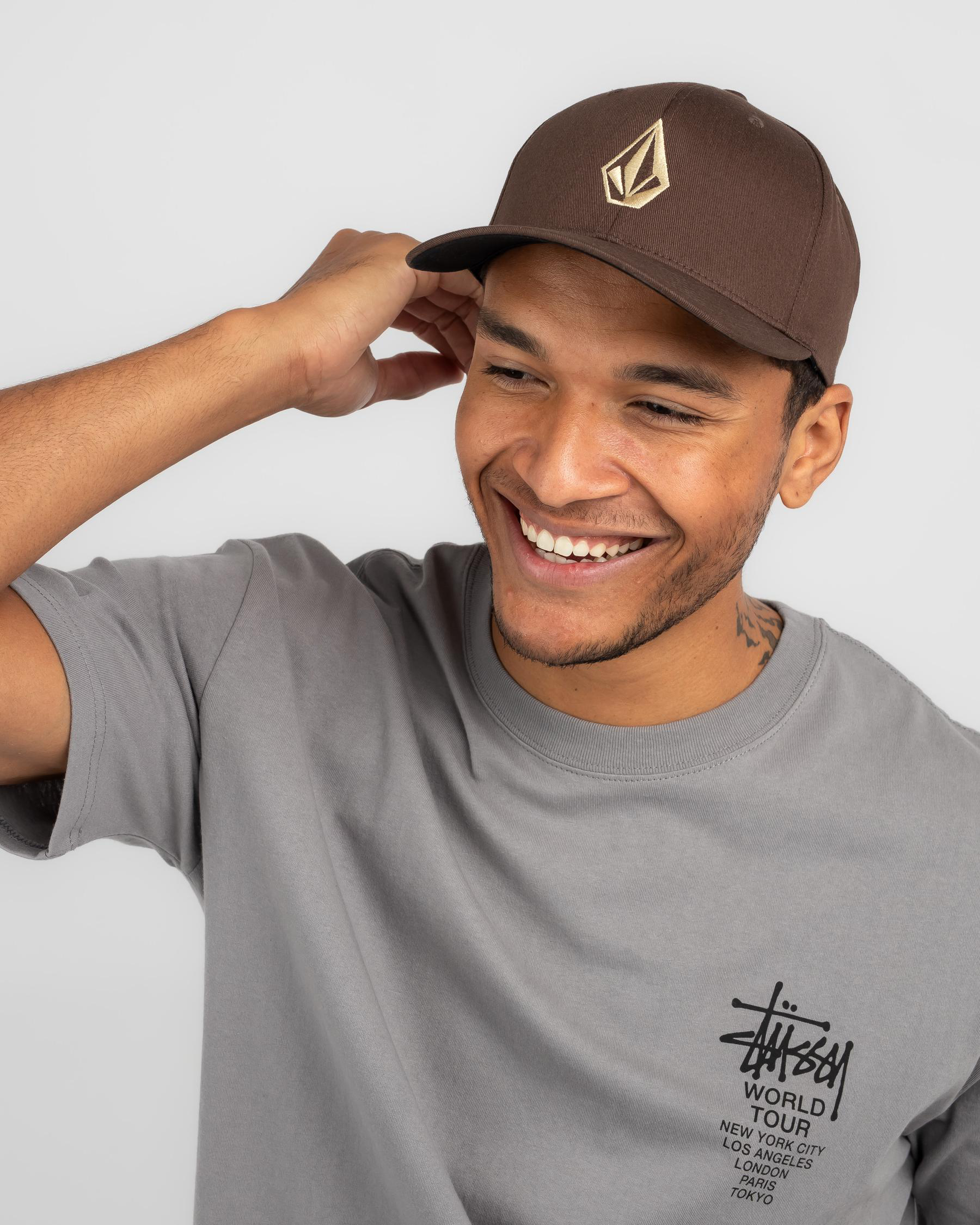 Shop Volcom Full Stone Flexfit Cap In Mud - Fast Shipping & Easy ...