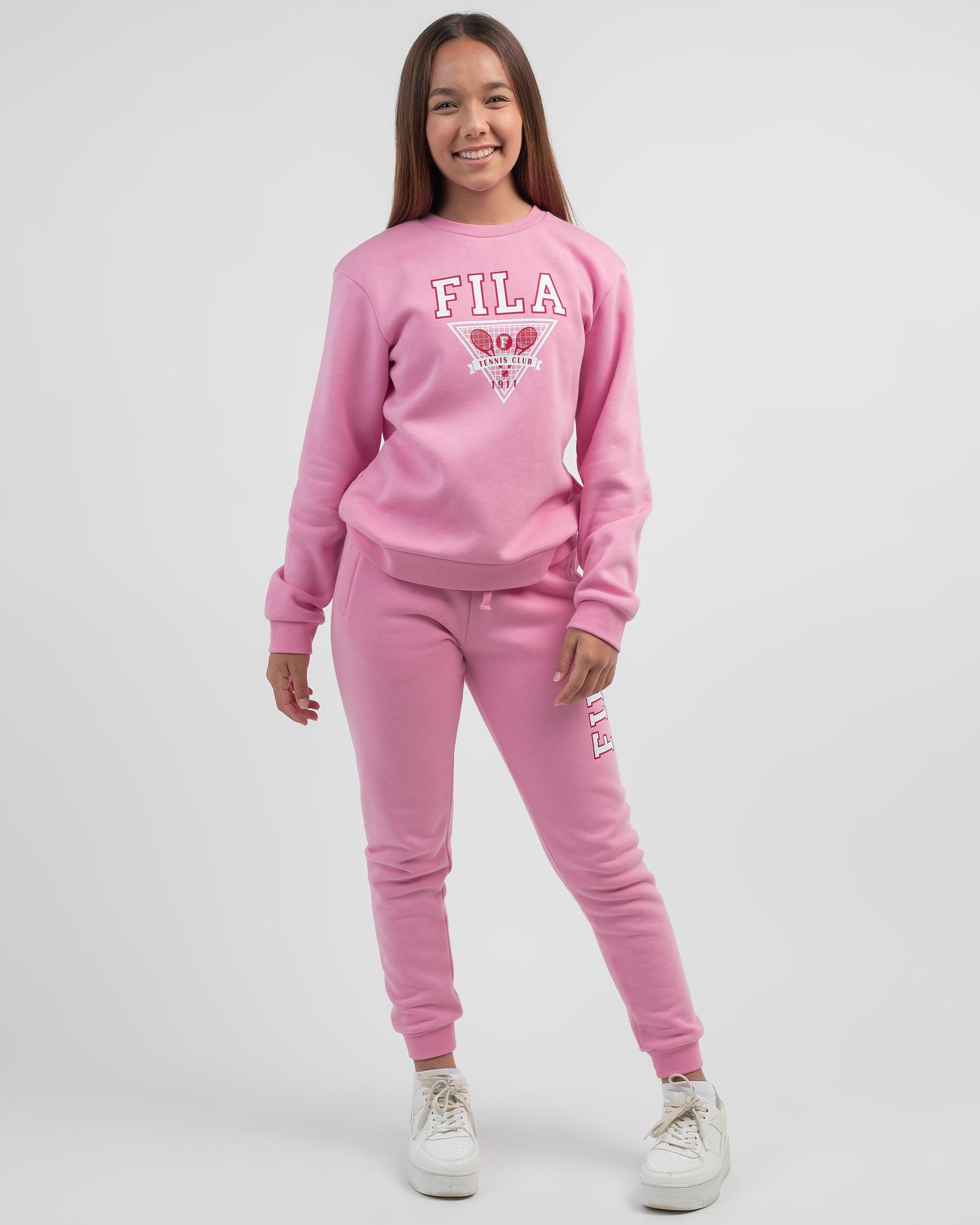 Shop Fila Girls' City Alanna Sweatshirt In Prism Pink - Fast Shipping ...