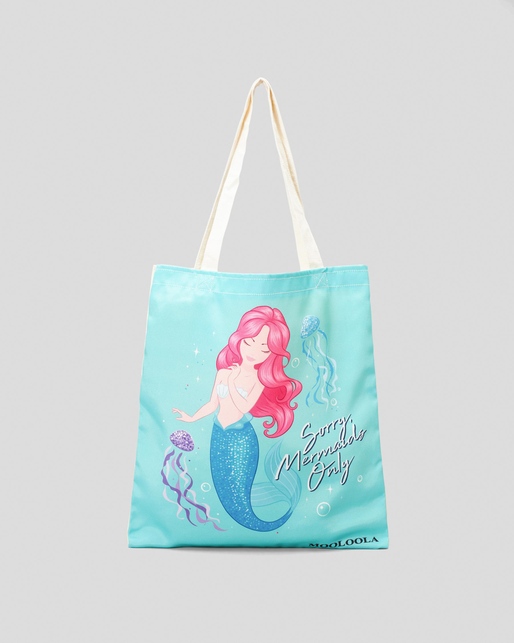 Shop Mooloola Miss Ariel Canvas Eco Bag In Blue - Fast Shipping & Easy ...