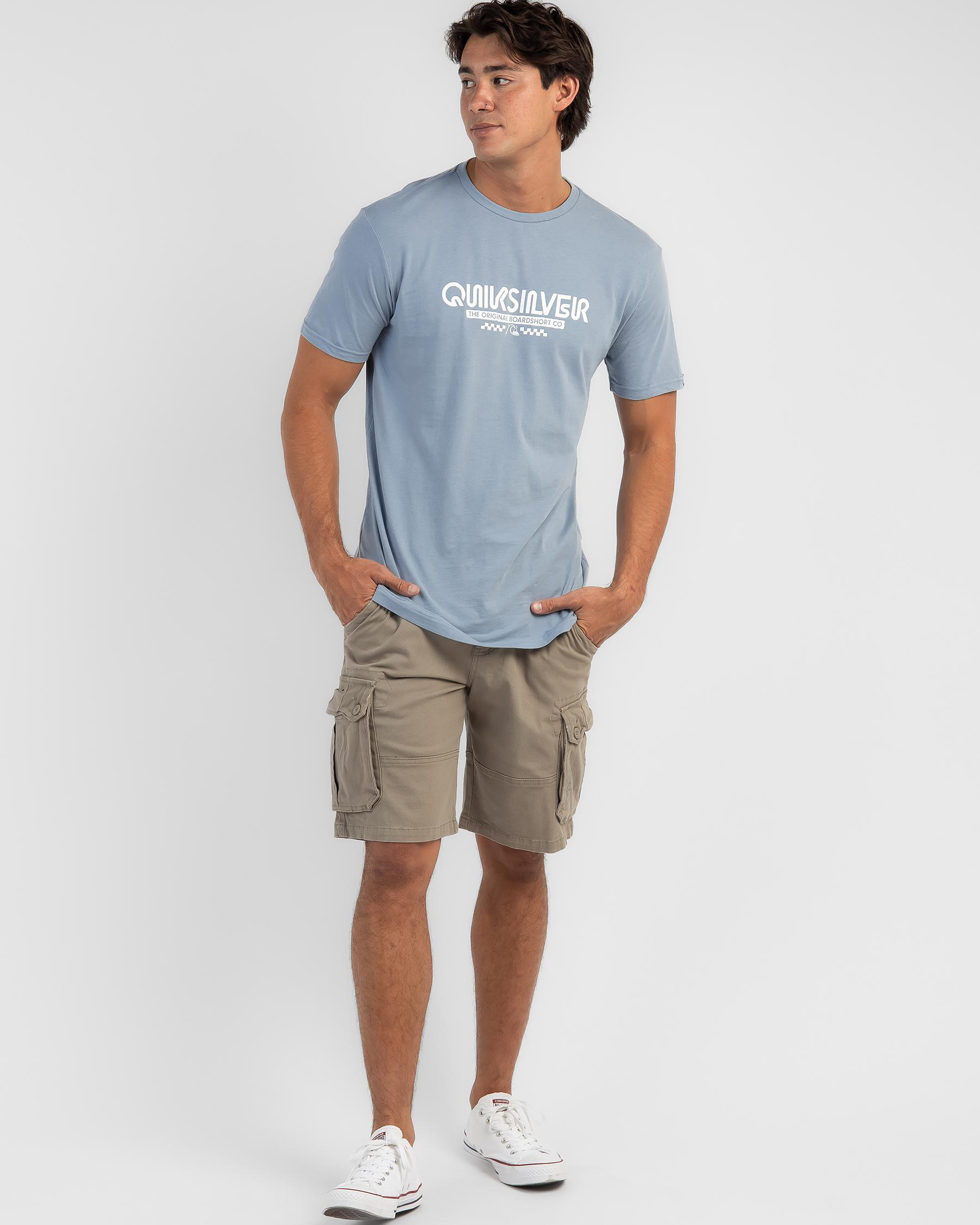 Shop Quiksilver Omni Check T-Shirt In Ashley Blue - Fast Shipping ...