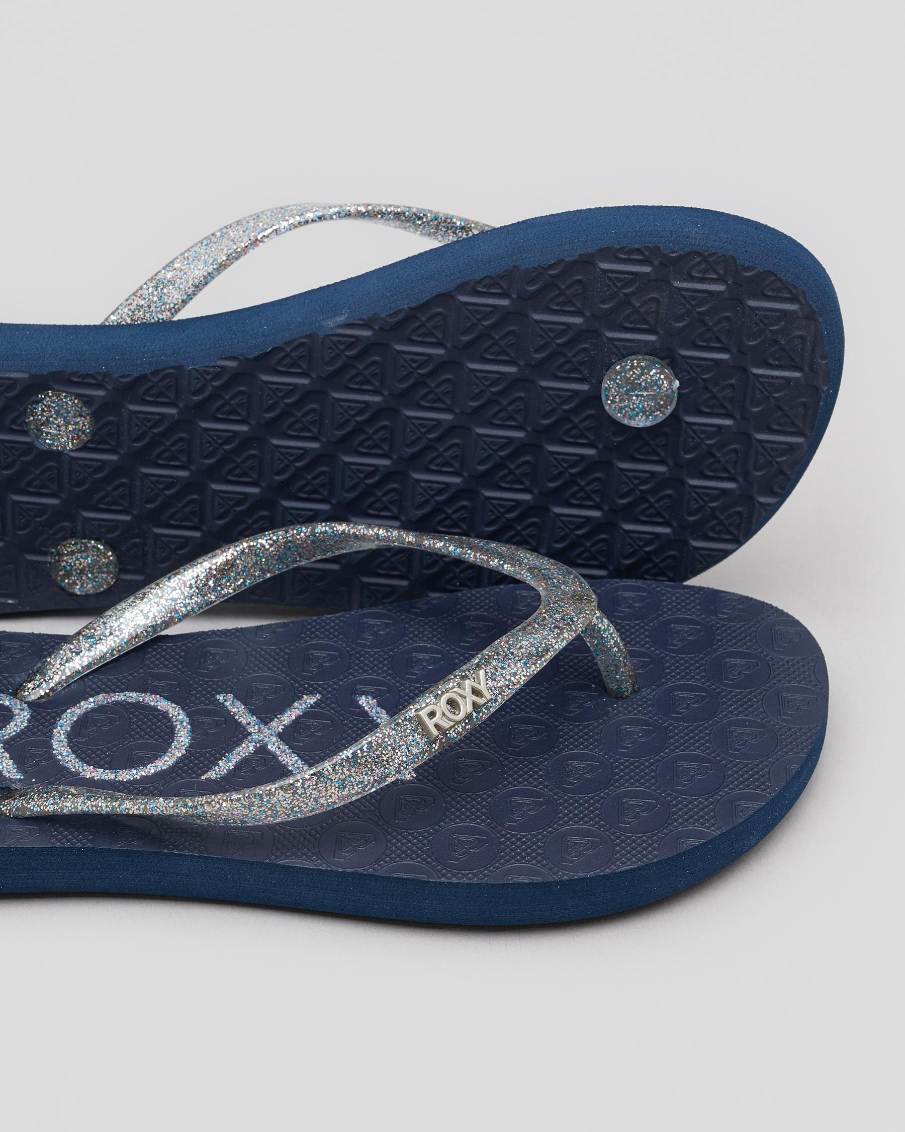 Shop Roxy Girls' Viva Sparkle Thongs In True Navy - Fast Shipping & Easy Returns - City Beach ...