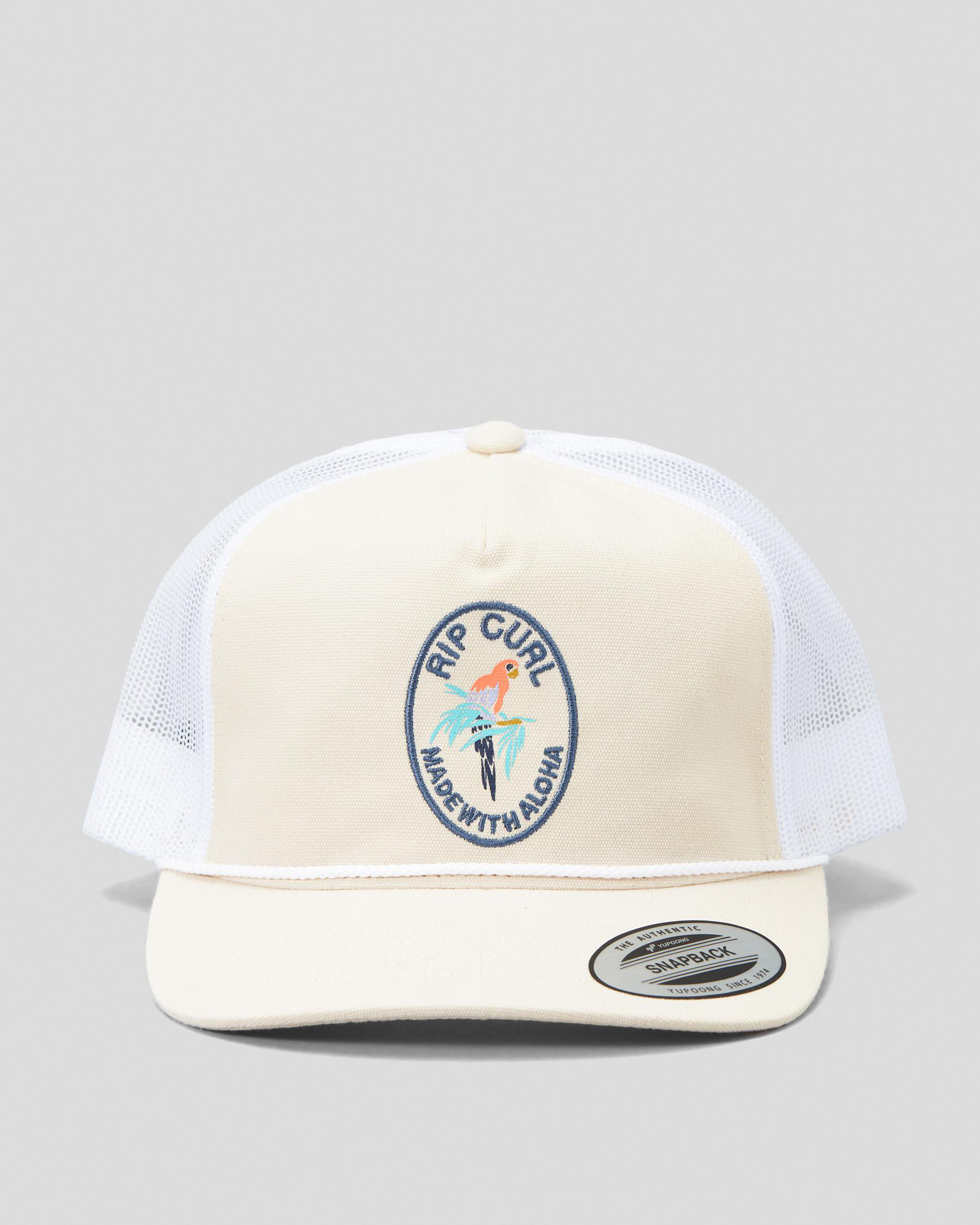 Shop Rip Curl Mod Tropics Trucker Cap In Bone - Fast Shipping & Easy ...