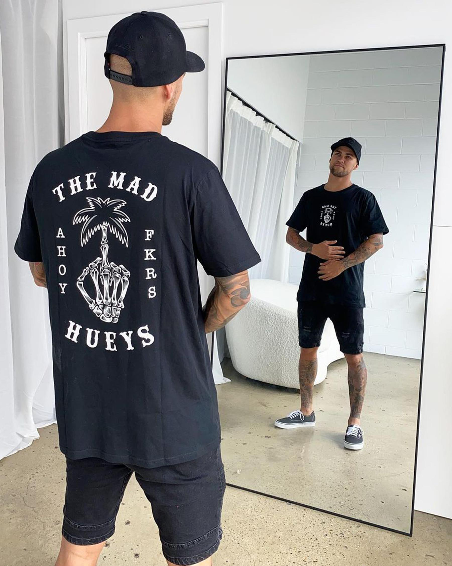 Shop The Mad Hueys Palm Fkr T-Shirt In Black - Fast Shipping & Easy ...