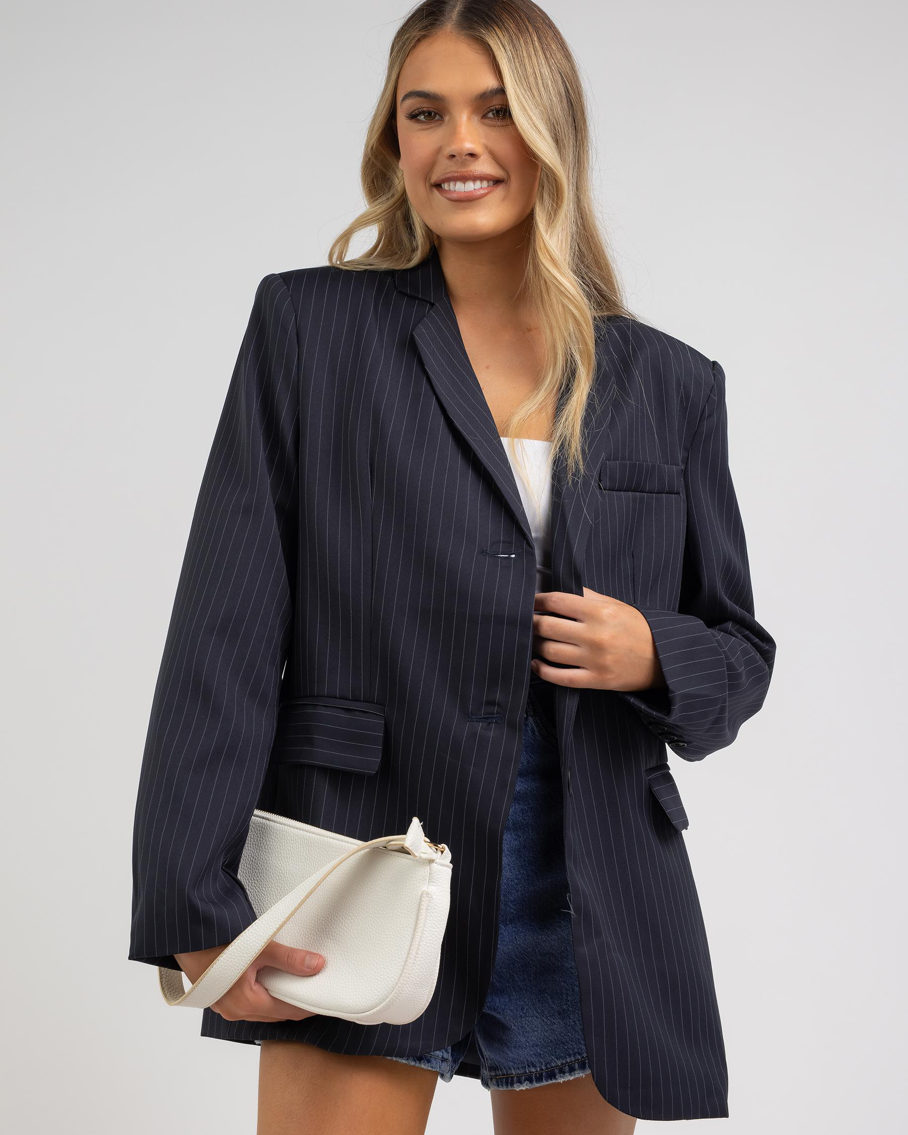 Shop Thanne Marcia Jacket In Navy - Fast Shipping & Easy Returns - City ...