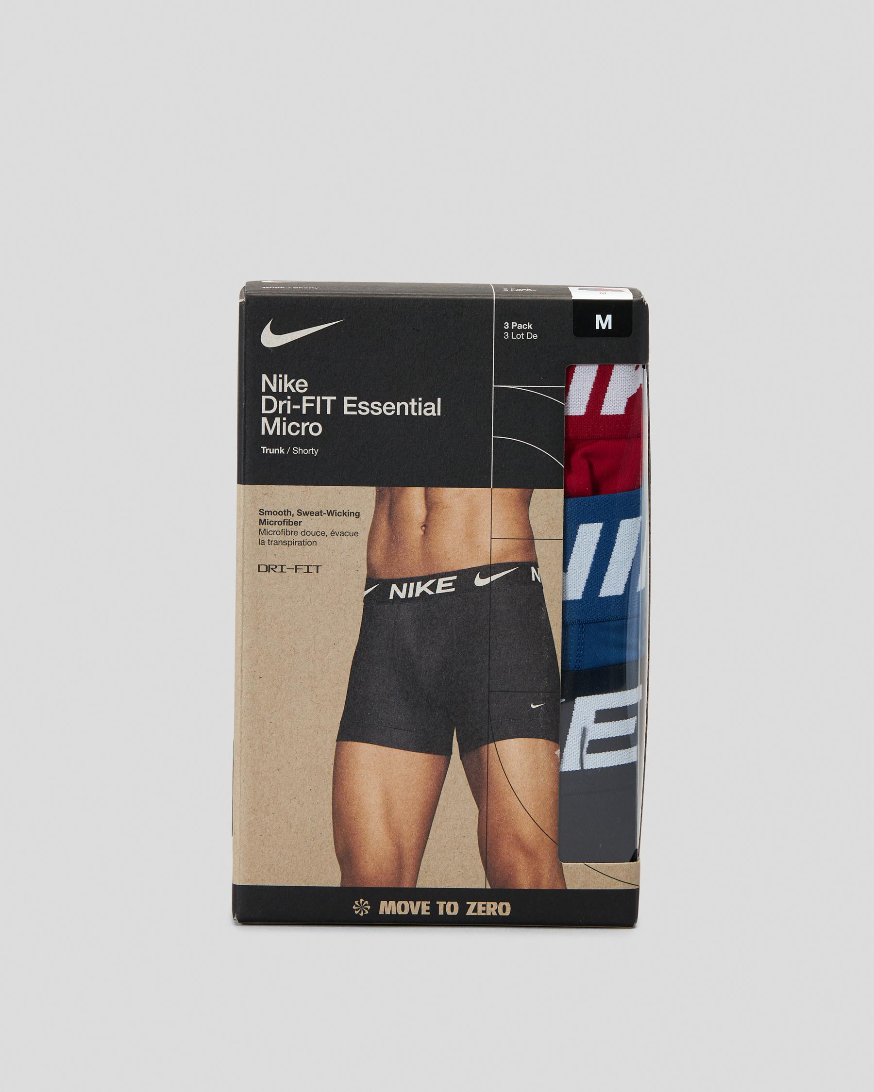 Shop Nike Essential Micro Trunks 3 Pack In Multi - Fast Shipping & Easy ...