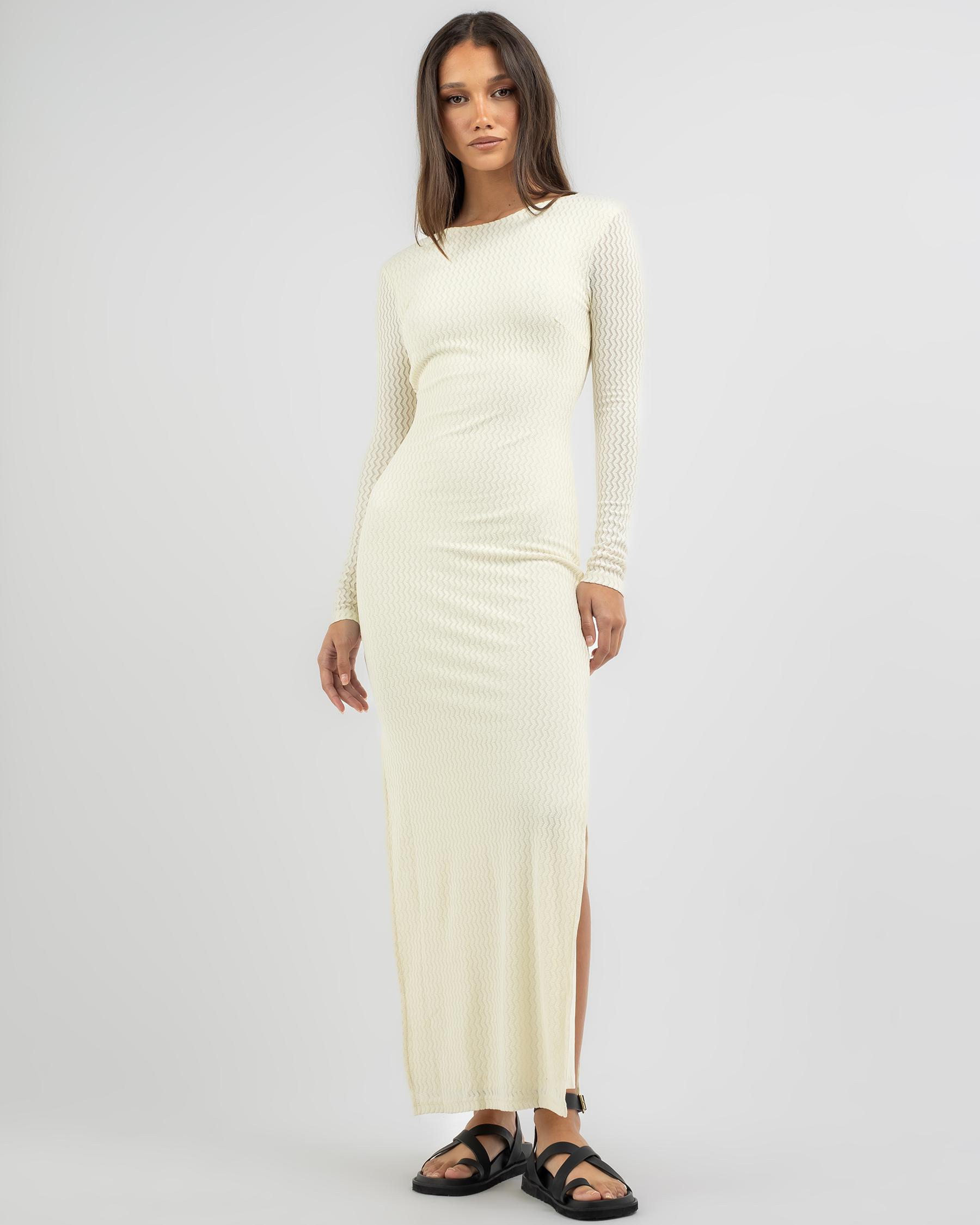 Shop Luvalot Kimberly Maxi Dress In Beige - Fast Shipping & Easy ...