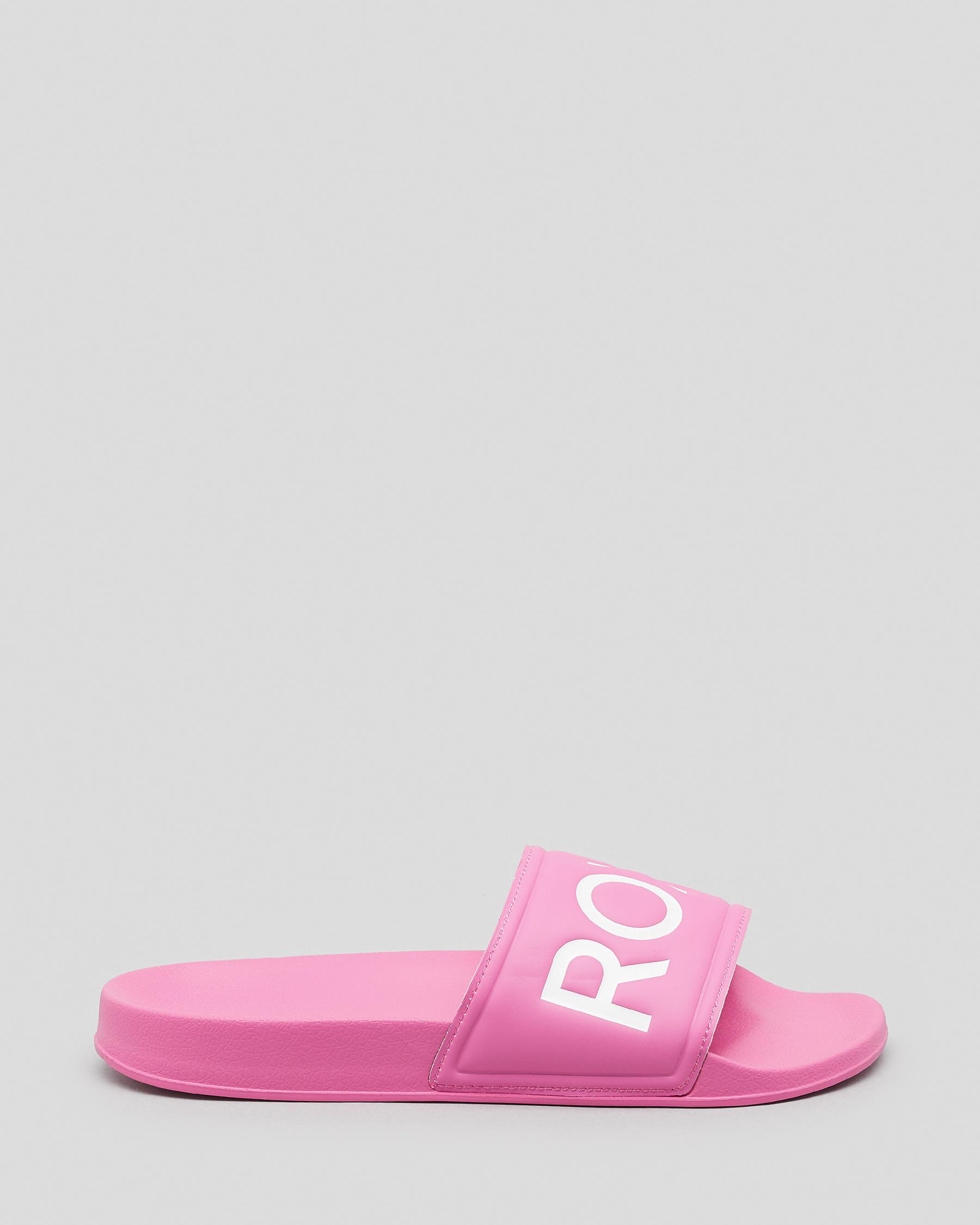 Shop Roxy Womens Roxy Slippy Slide Sandals In Bright Rose - Fast ...