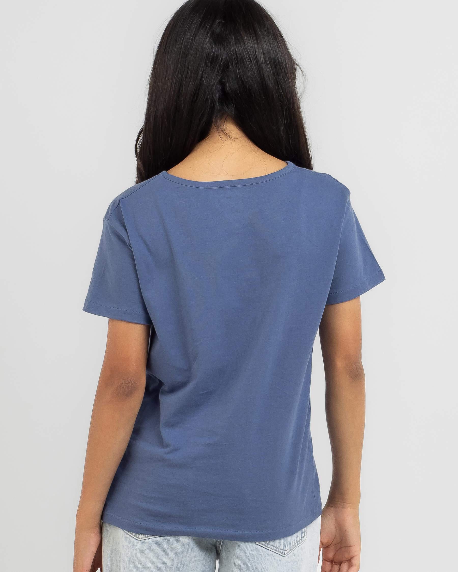 Shop Roxy Girls' What I Like T-Shirt In Bijou Blue - Fast Shipping ...
