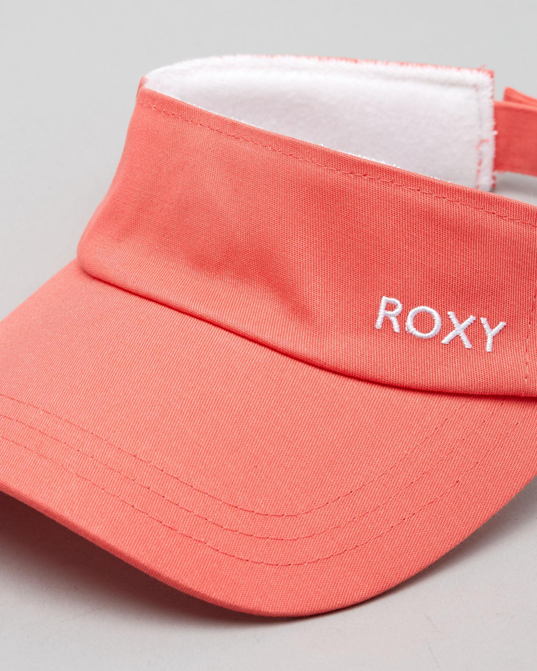 Shop Roxy Girls' Come Find Me Visor In Deep Sea Coral - Fast Shipping ...