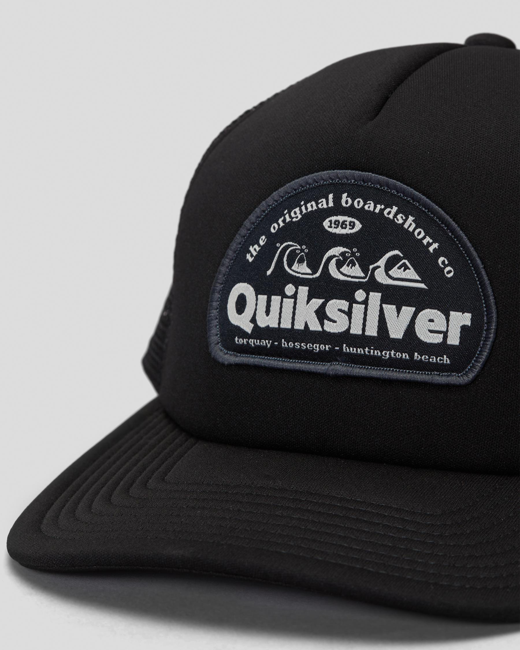 Shop Quiksilver Boys' Onshore Trucker Cap In Black - Fast Shipping ...