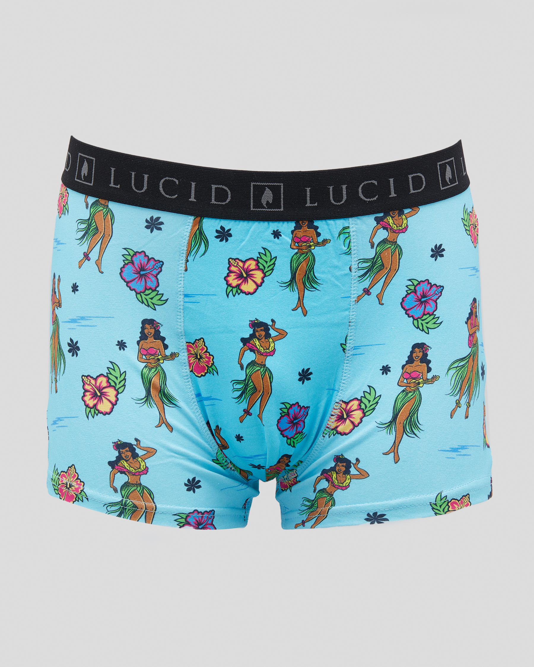 Shop Lucid Hula Hula Boxer Shorts In Blue - Fast Shipping & Easy ...