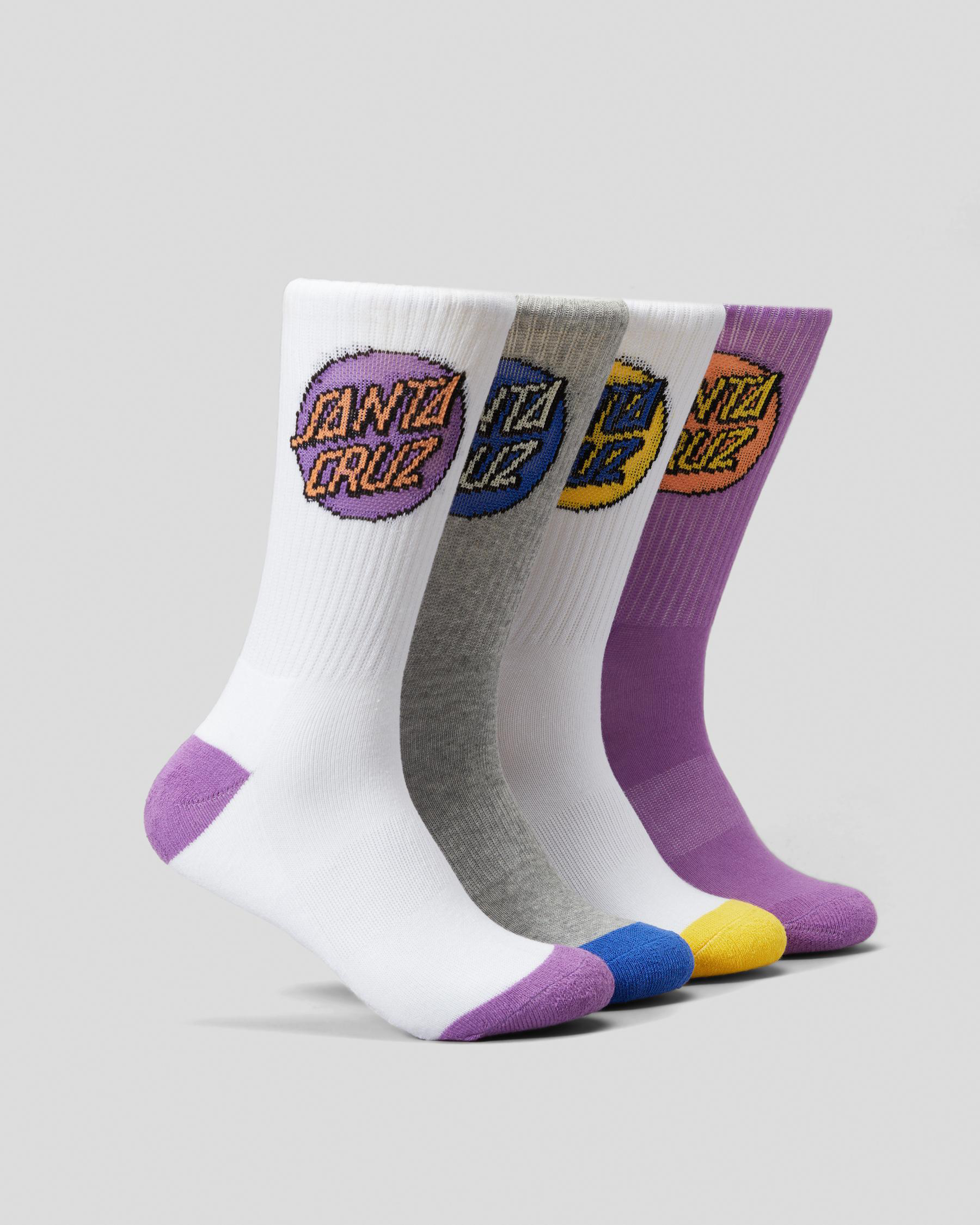 Shop Santa Cruz Girls' Other Dot Crew Sock Pack In Multi - Fast ...