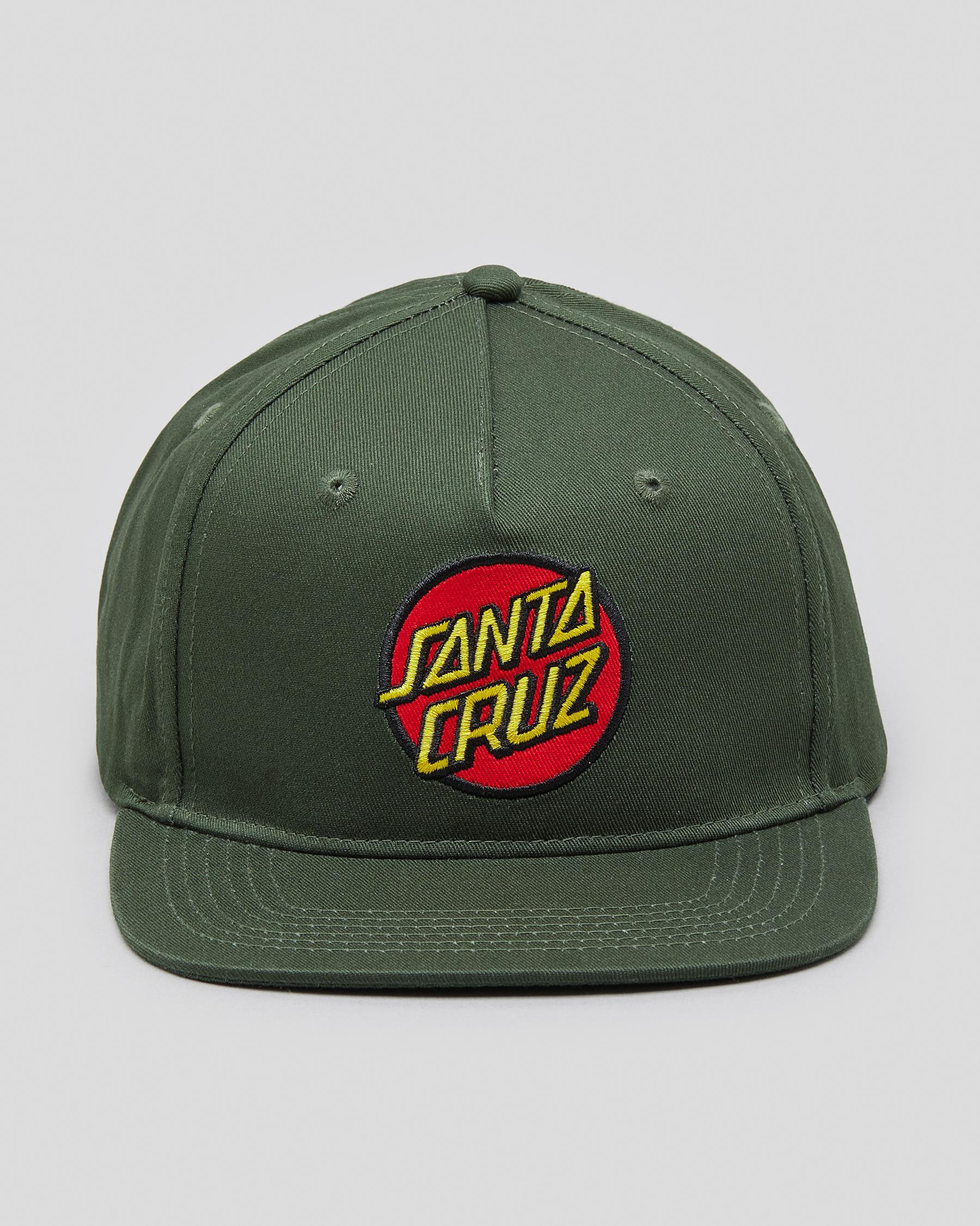 Shop Santa Cruz Classic Dot Patch Snapback Cap In Olive Green - Fast ...