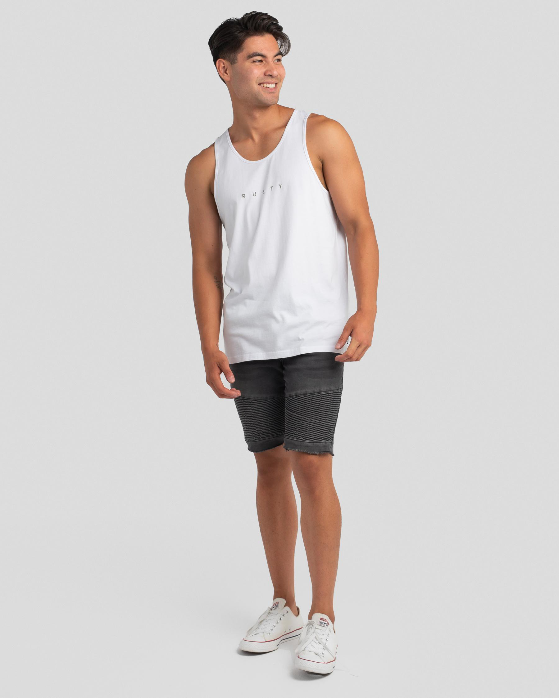Shop Rusty Short Cut Tank In White - Fast Shipping & Easy Returns ...