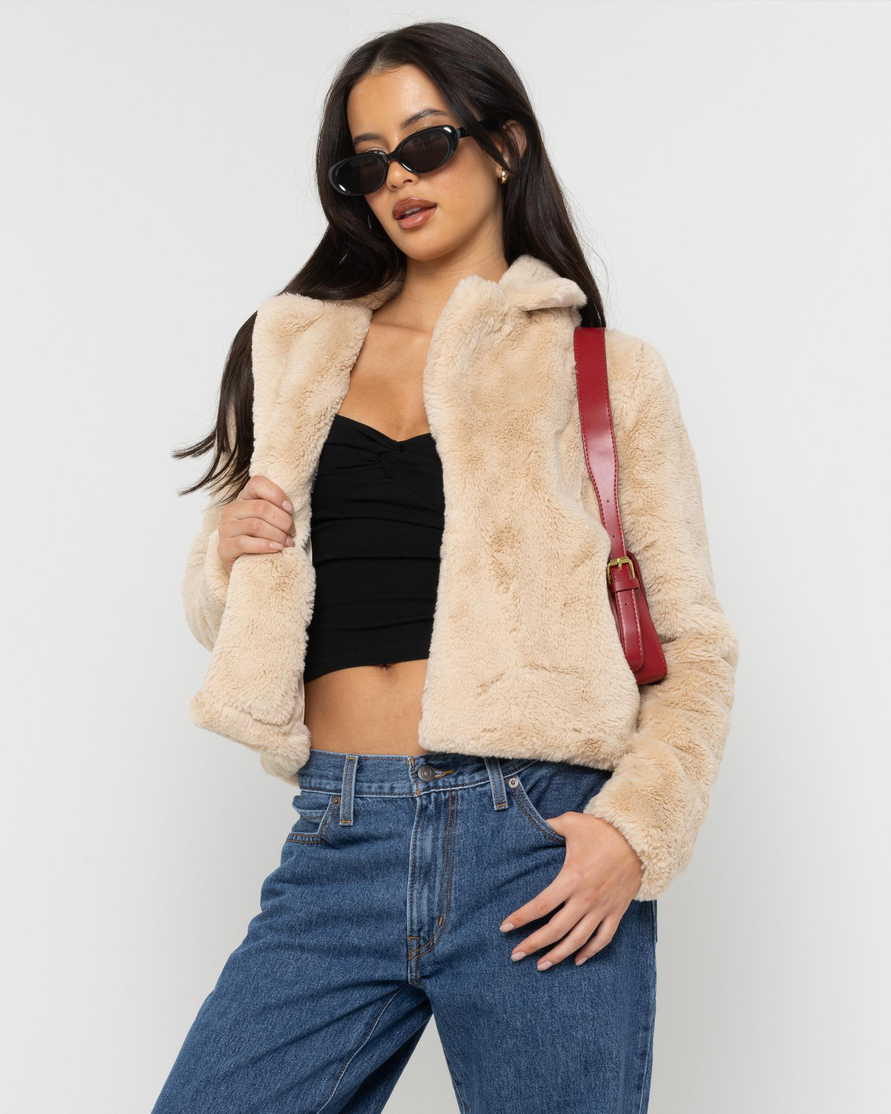 Shop Ava And Ever After Party Jacket In Champagne - Fast Shipping ...