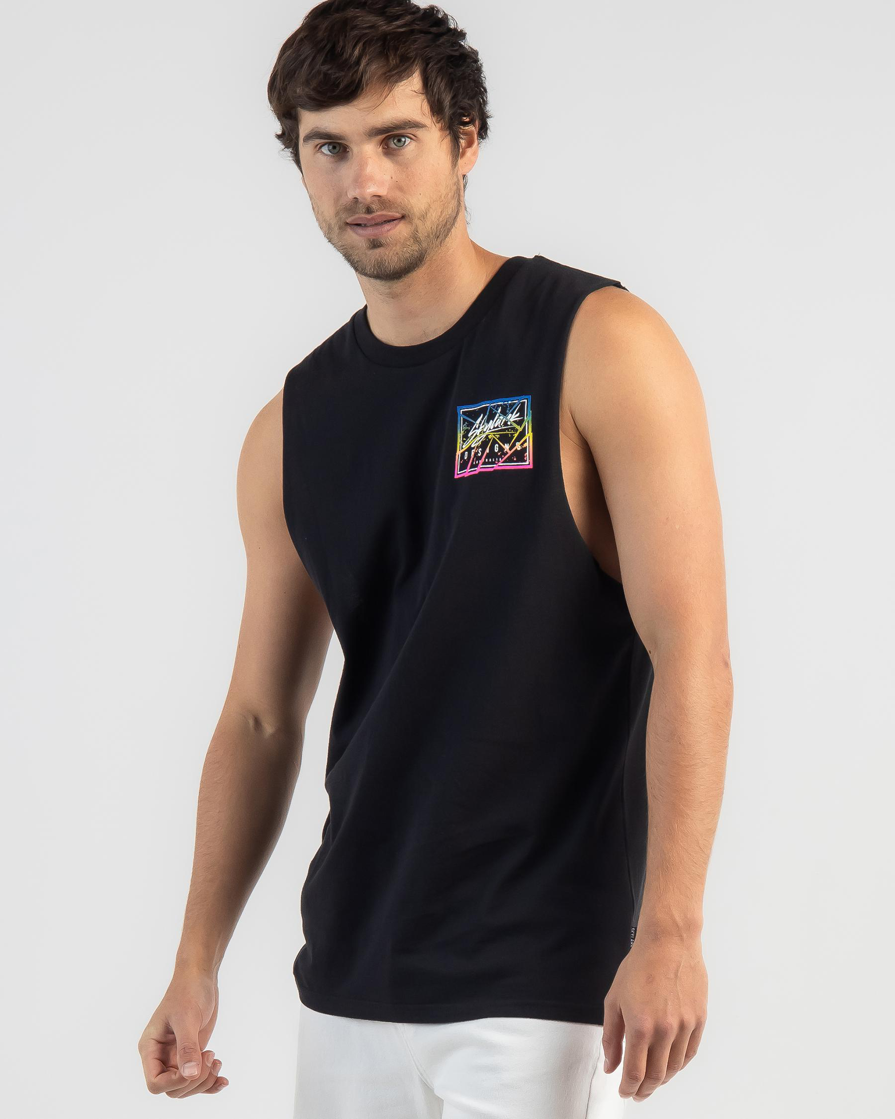 Shop Skylark Split Muscle Tank In Black - Fast Shipping & Easy Returns ...