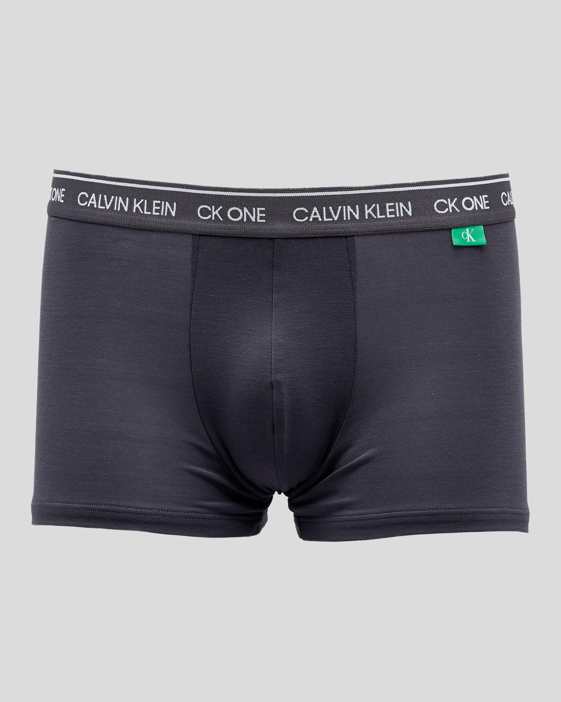 Shop Calvin Klein CK One Recycled Low Rise Trunks In Nine Iron - Fast ...