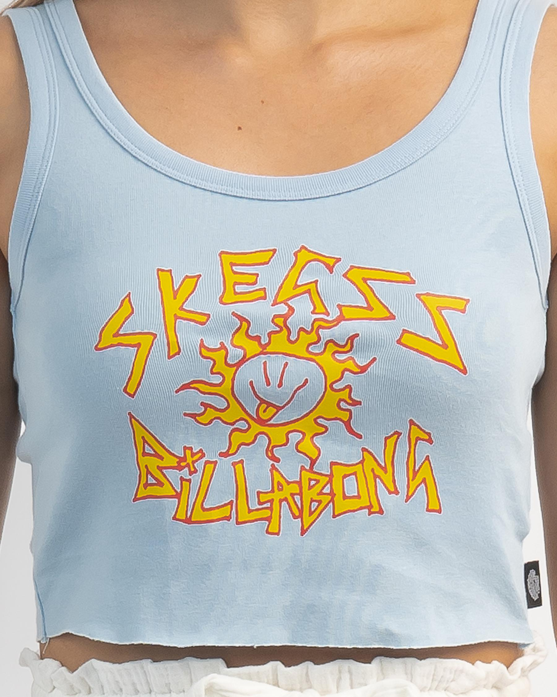 Shop Billabong Skegss Sunart Singlet In Powder Blue - Fast Shipping ...