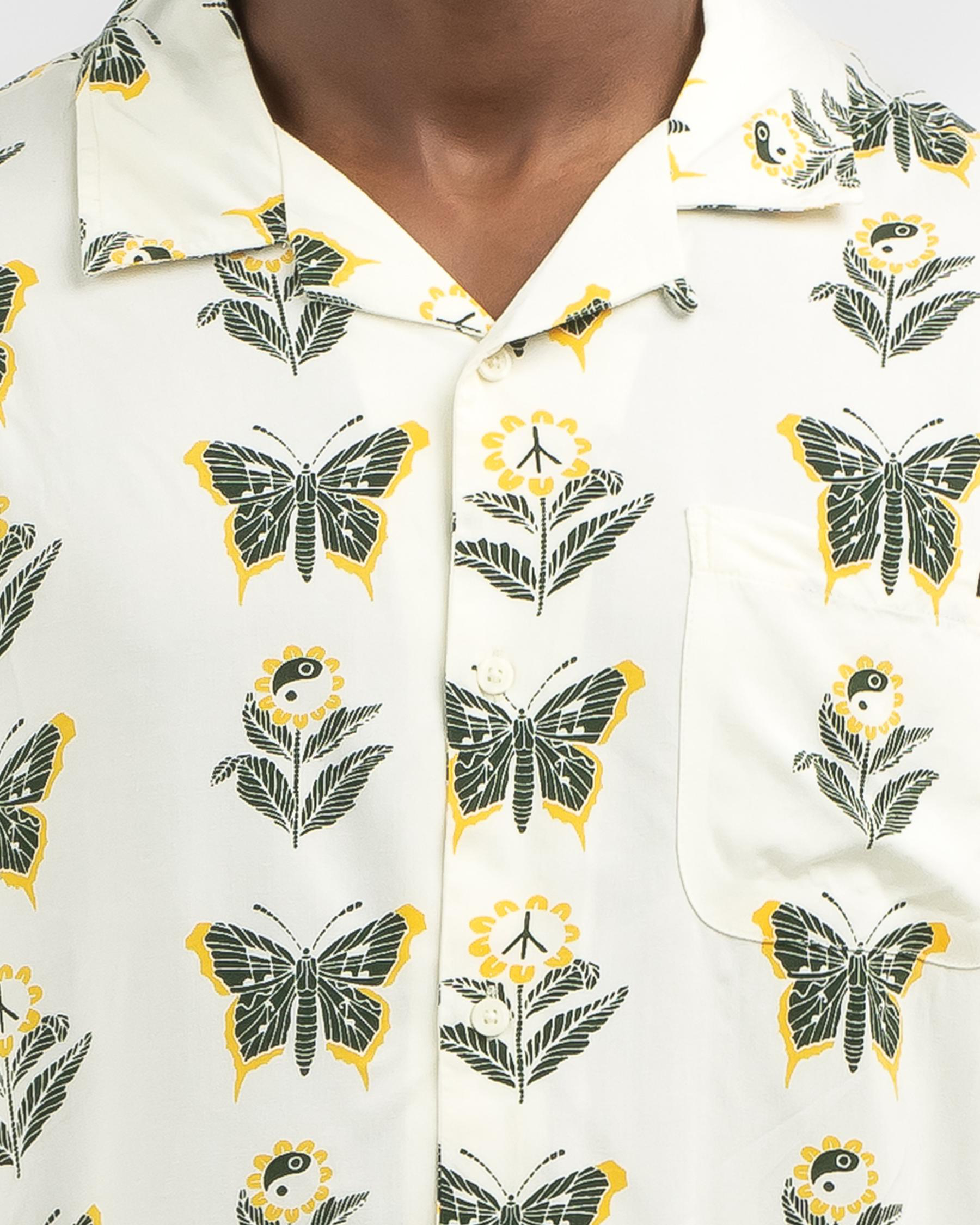 Shop Vans Brink Woven Short Sleeve Shirt In Antique White - Fast ...