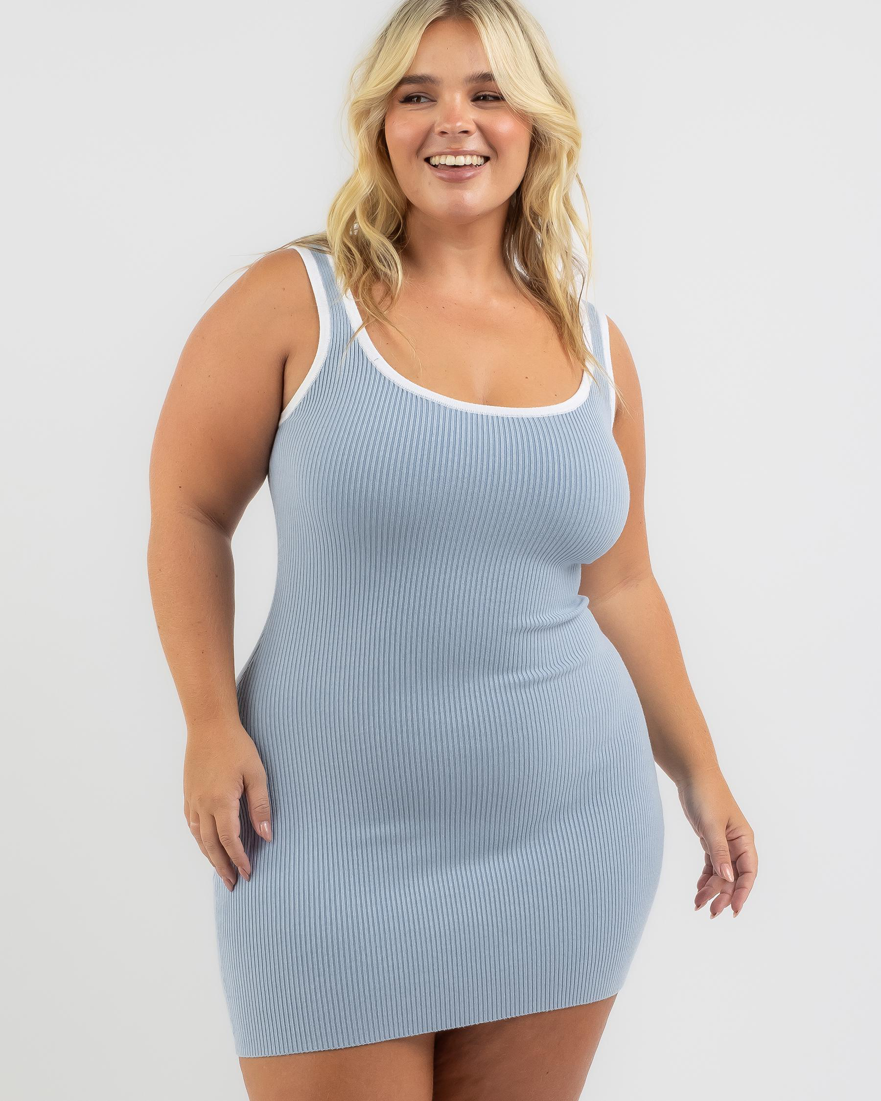 Shop Mooloola Benny Dress In Light Blue/white - Fast Shipping & Easy ...