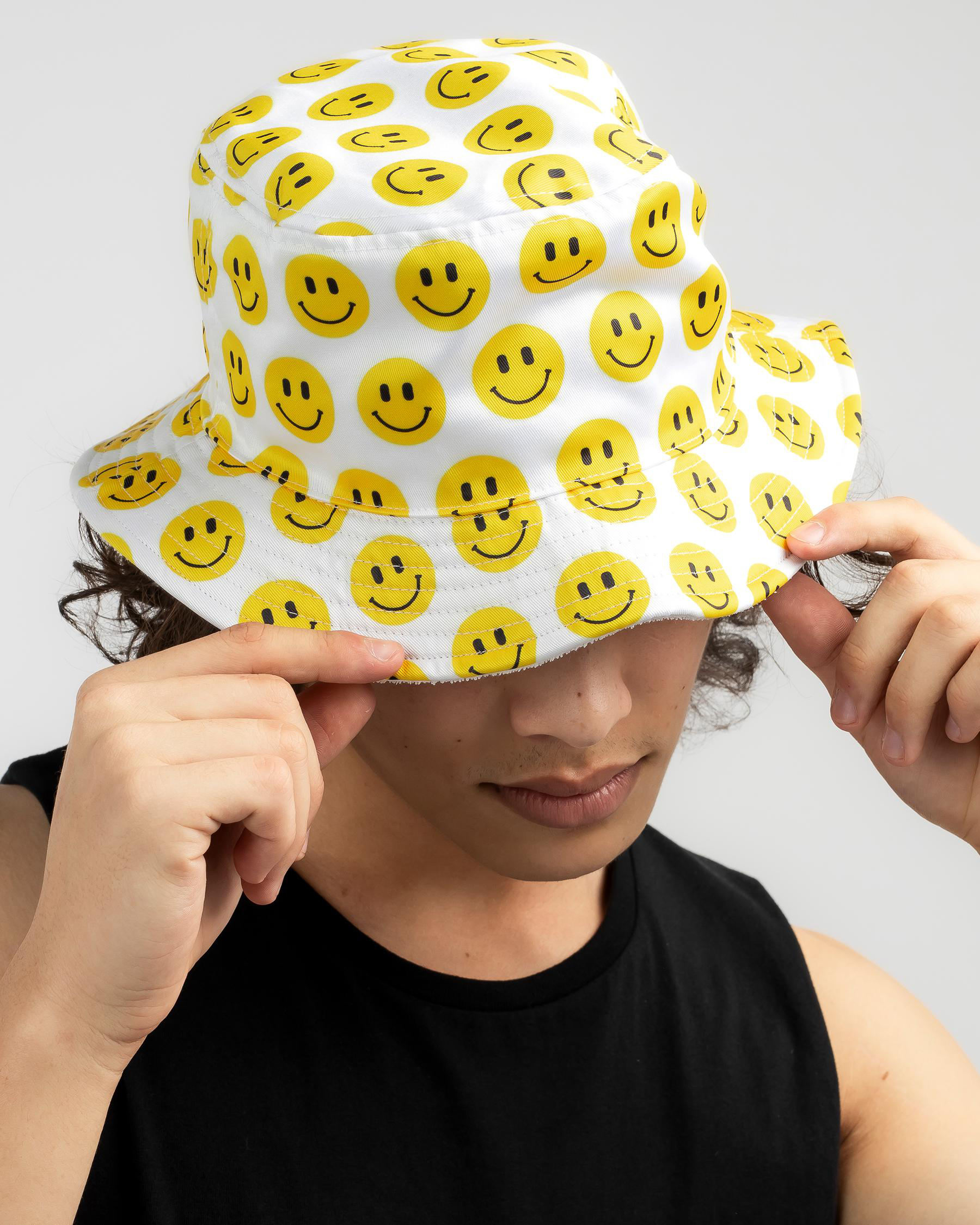 Shop Lucid Smiley Bucket Hat In White - Fast Shipping & Easy Returns ...