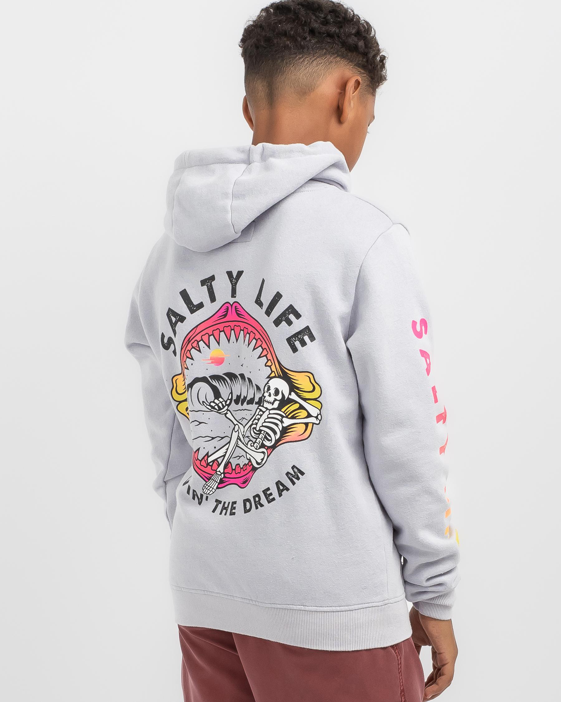 Shop Salty Life Boys' Hidden Paradise Sweatshirt In Lt Grey Acid - Fast ...