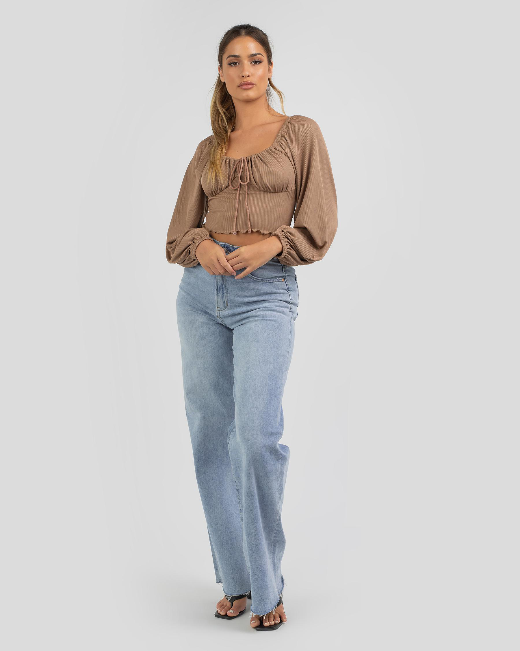 Shop MRKT. Caitlin Top In Milk Chocolate - Fast Shipping & Easy Returns ...