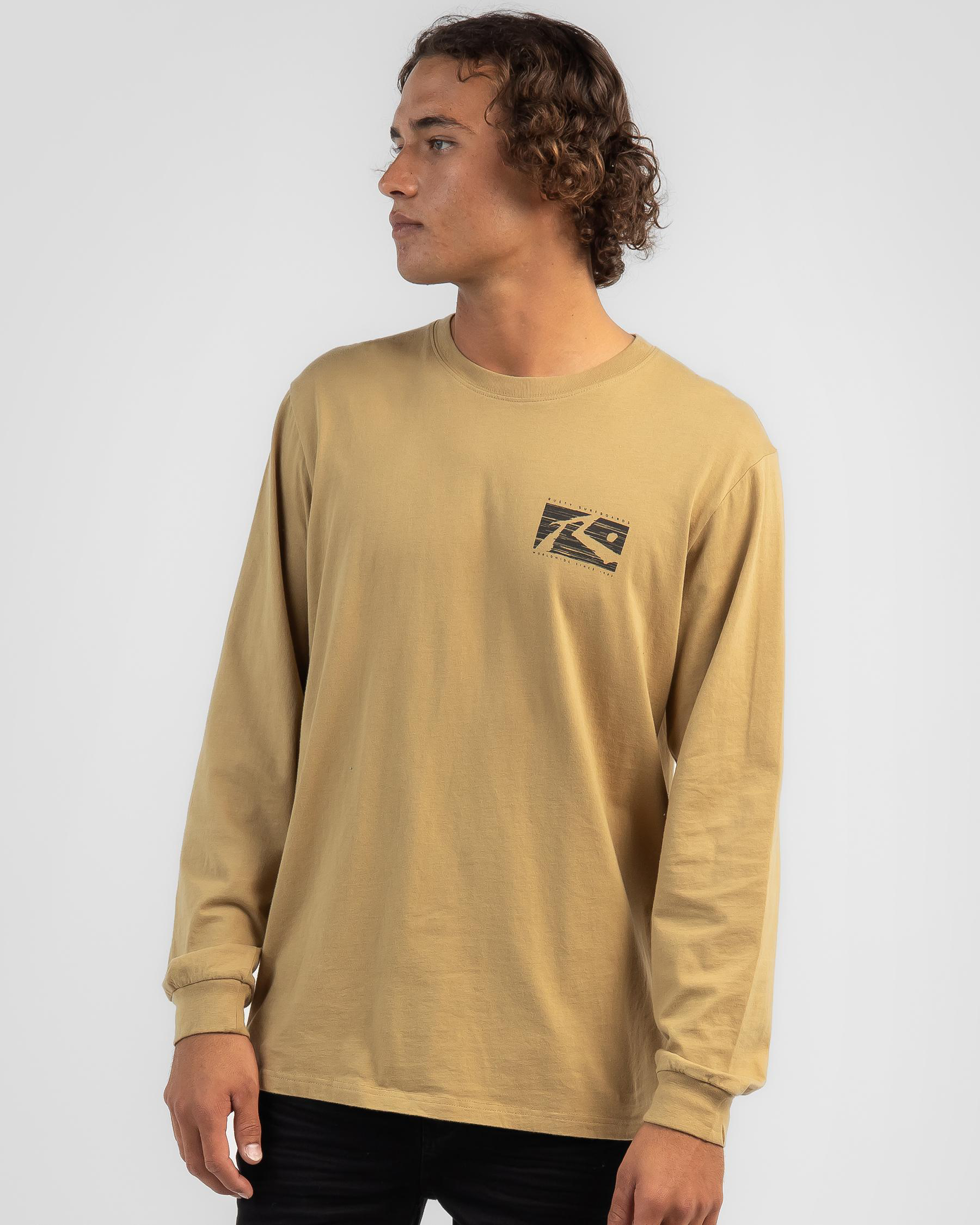 Shop Rusty R Dot Long Sleeve T-Shirt In Khaki - Fast Shipping & Easy ...