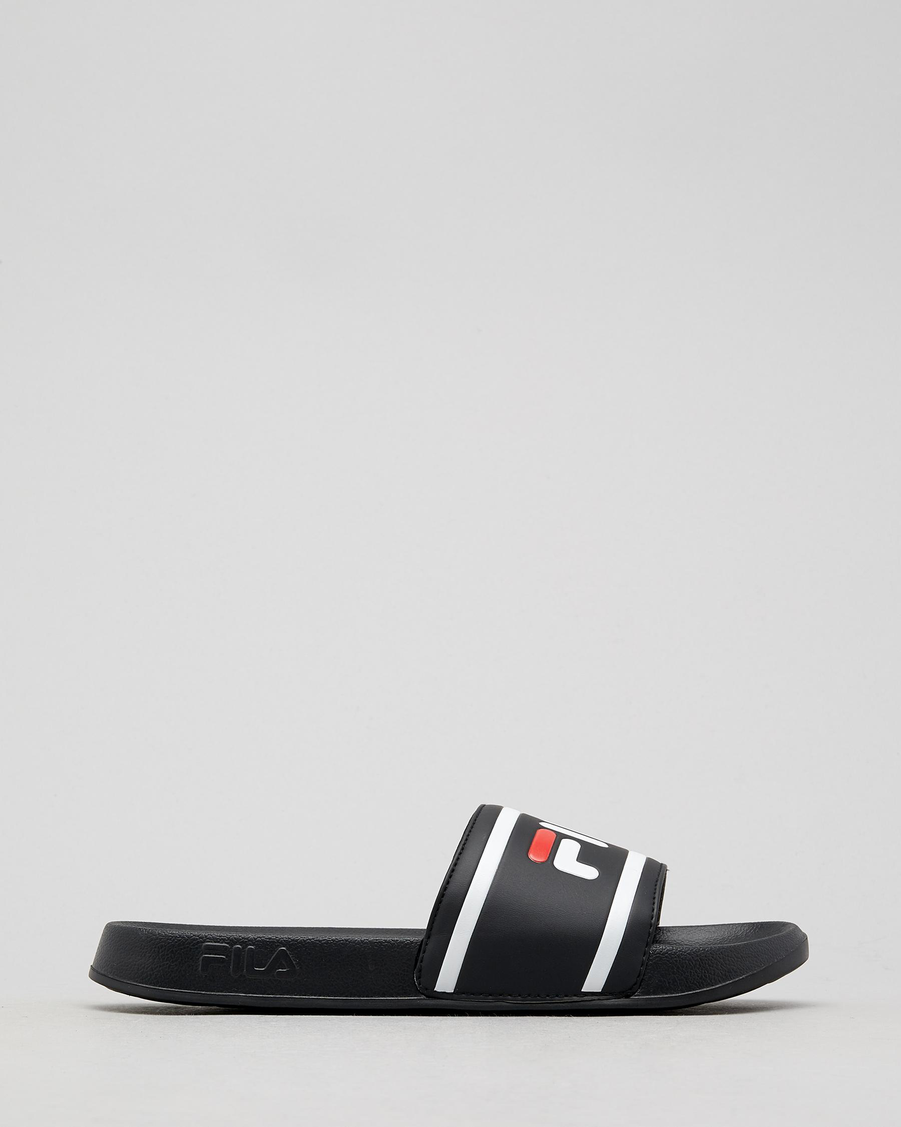 Shop Fila Heritage Slides In Black - Fast Shipping & Easy Returns ...