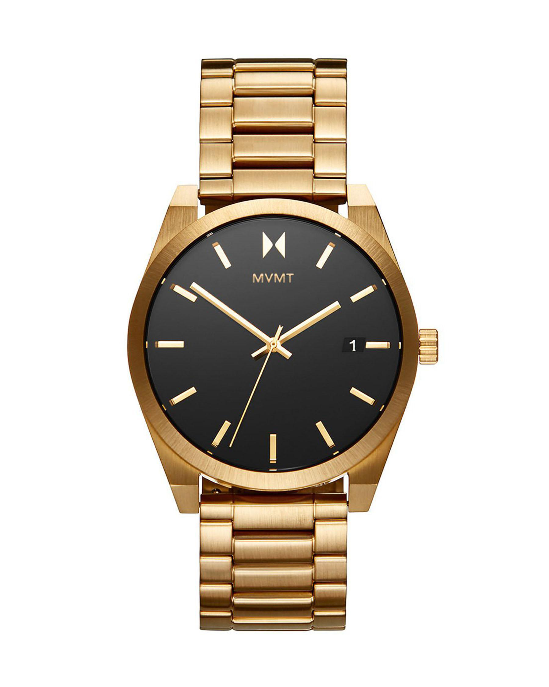 Shop Mvmt Watches Element Stainless Steel Watch In Black/ Gold - Fast ...