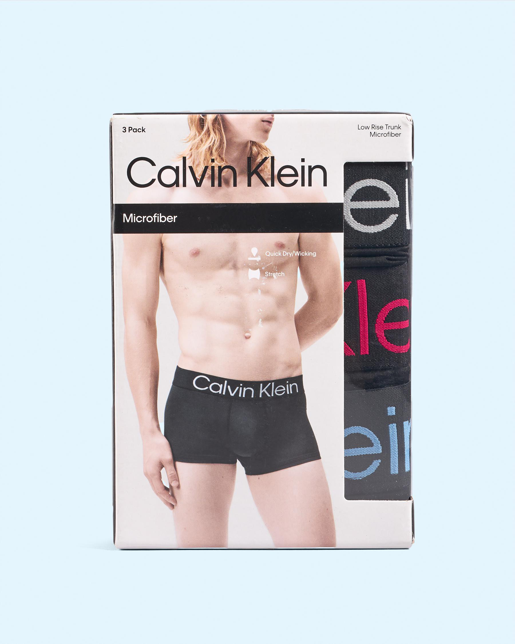 Calvin Klein Bold Logo Low Rise Trunk 3 Pack In Black W/ High Rise Logo ...