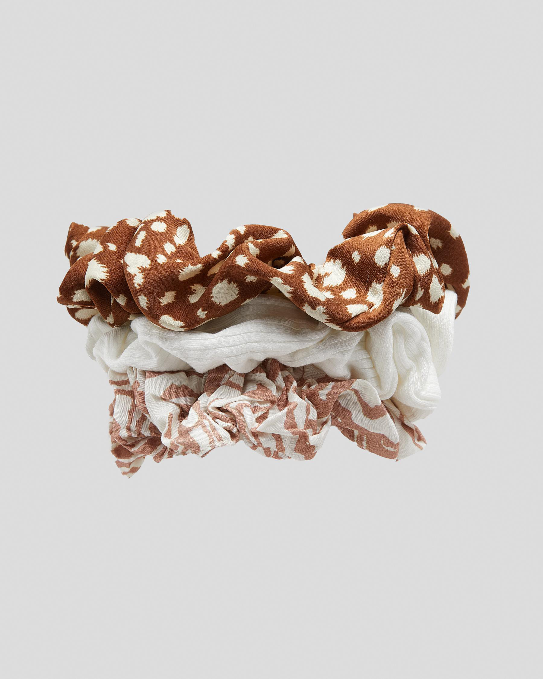 Karyn In LA Jennie Scrunchie Pack In Choc/white - Fast Shipping & Easy ...