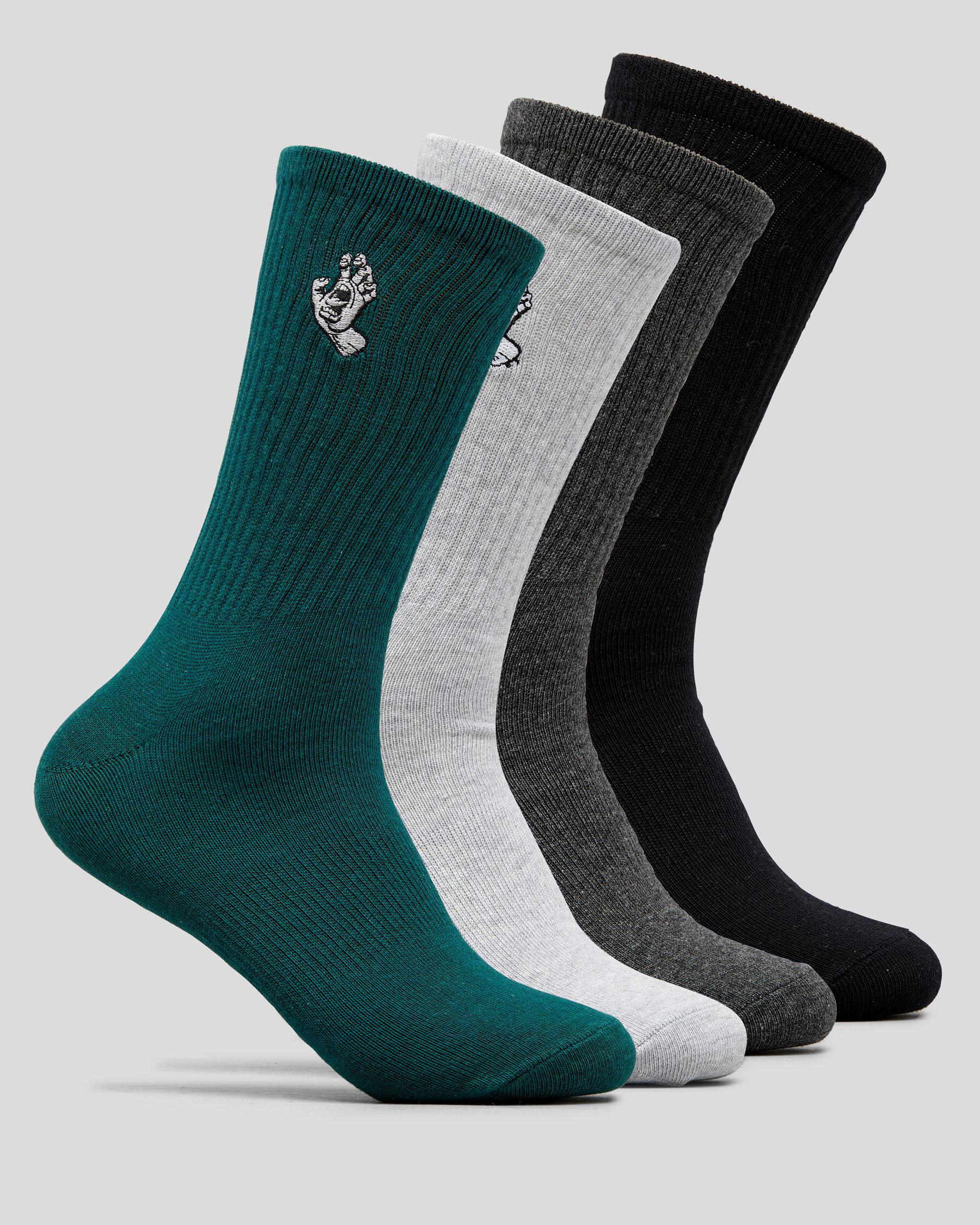 Santa Cruz Mono Hand Socks 4 Pack In Assorted - FREE* Shipping & Easy ...