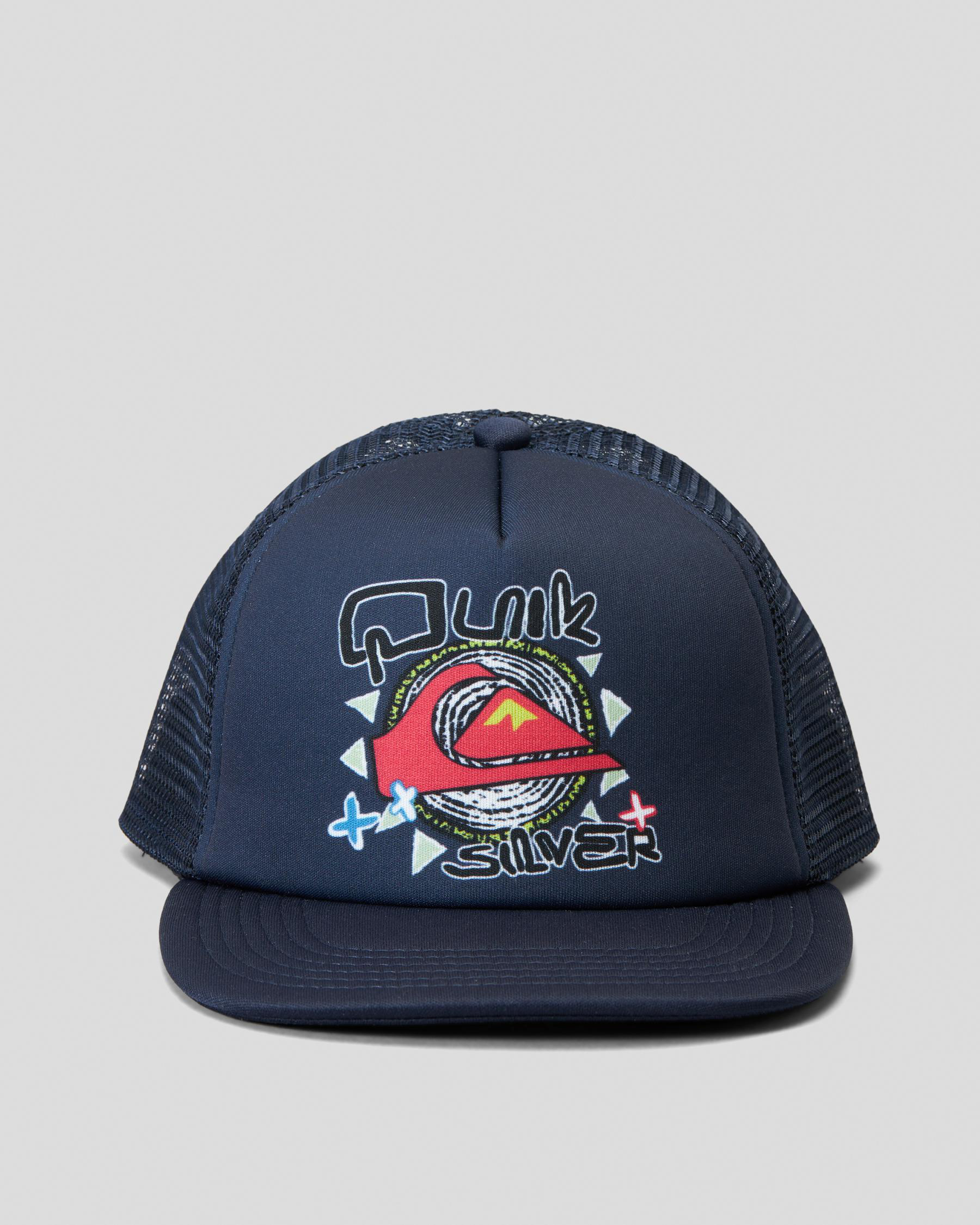 Shop Quiksilver Boys' Rat Pack Trucker Cap In Navy Blazer - Fast ...