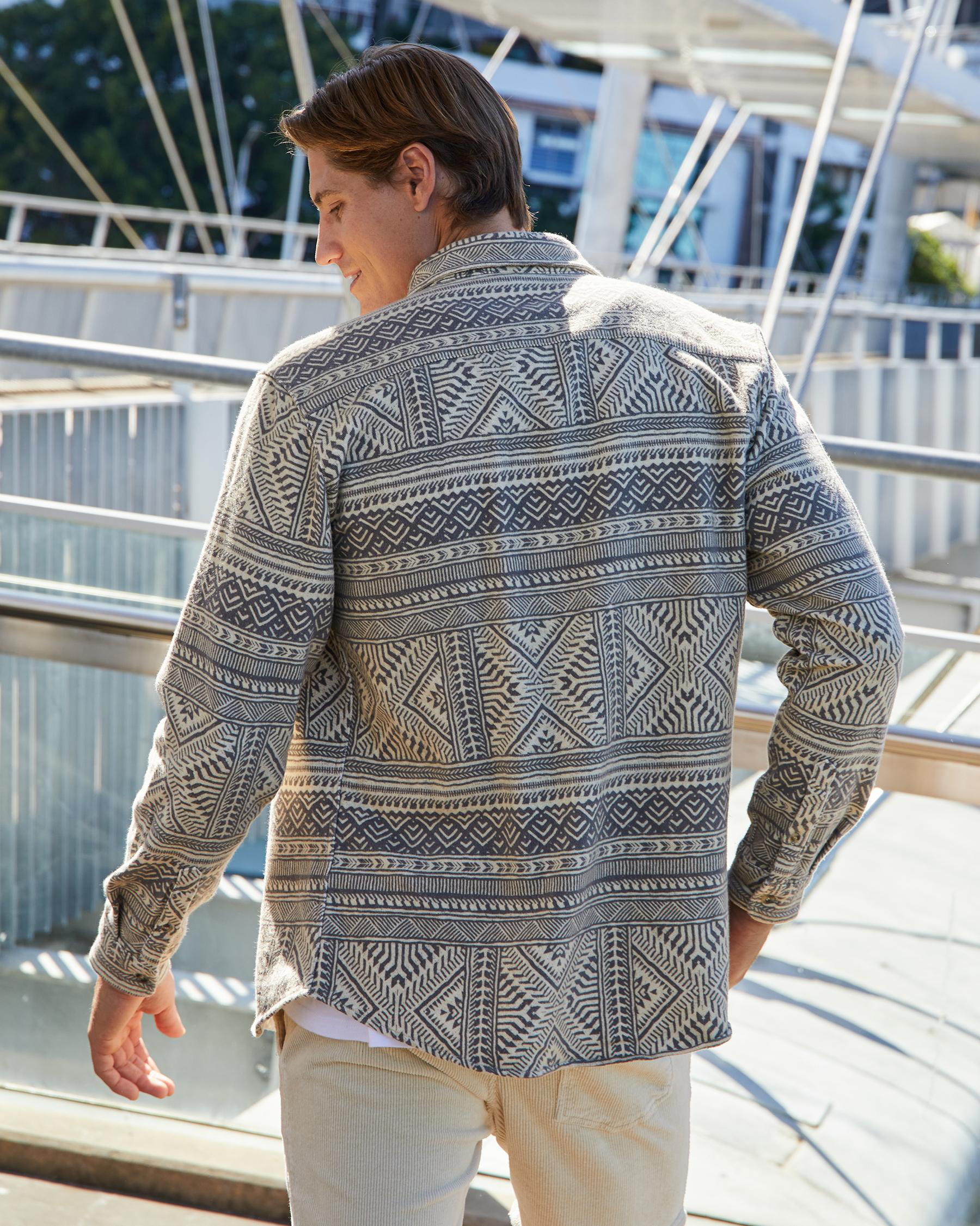 Shop Skylark Aztec Long Sleeve Flanno Shirt In Multi - Fast Shipping ...