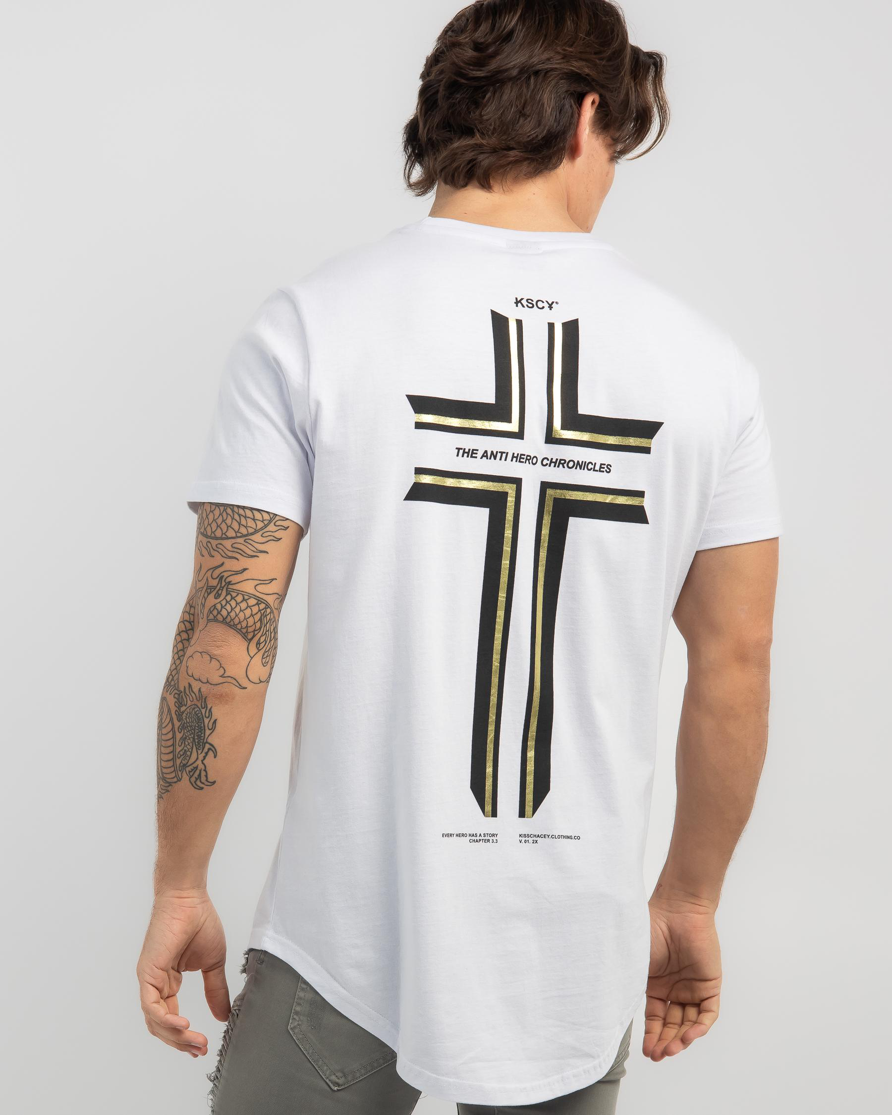 Shop Kiss Chacey Zomp Dual Curved T-Shirt In Optical White - Fast Shipping & Easy Returns - City ...