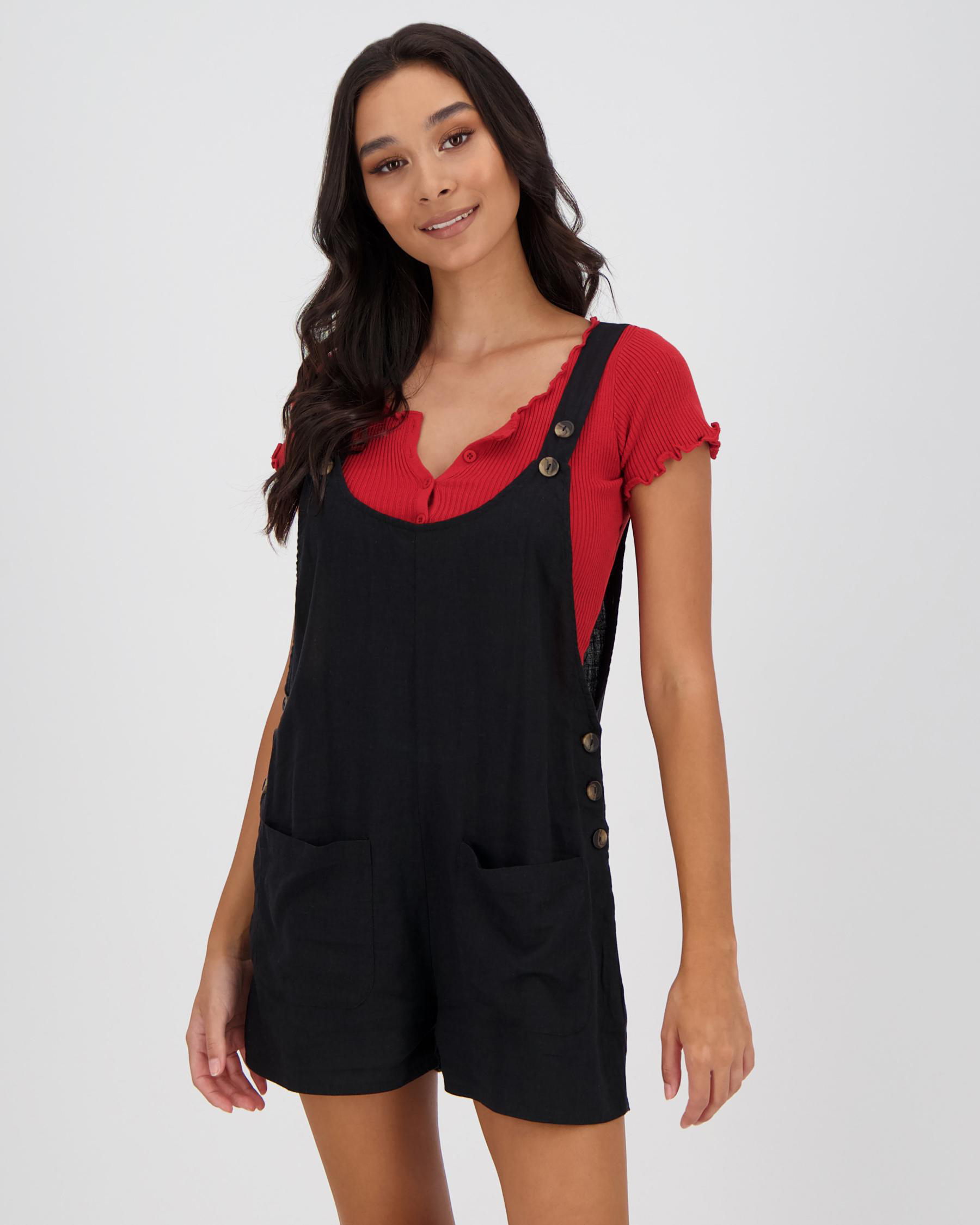 Shop Rusty Troublemaker Overalls In Black - Fast Shipping & Easy ...