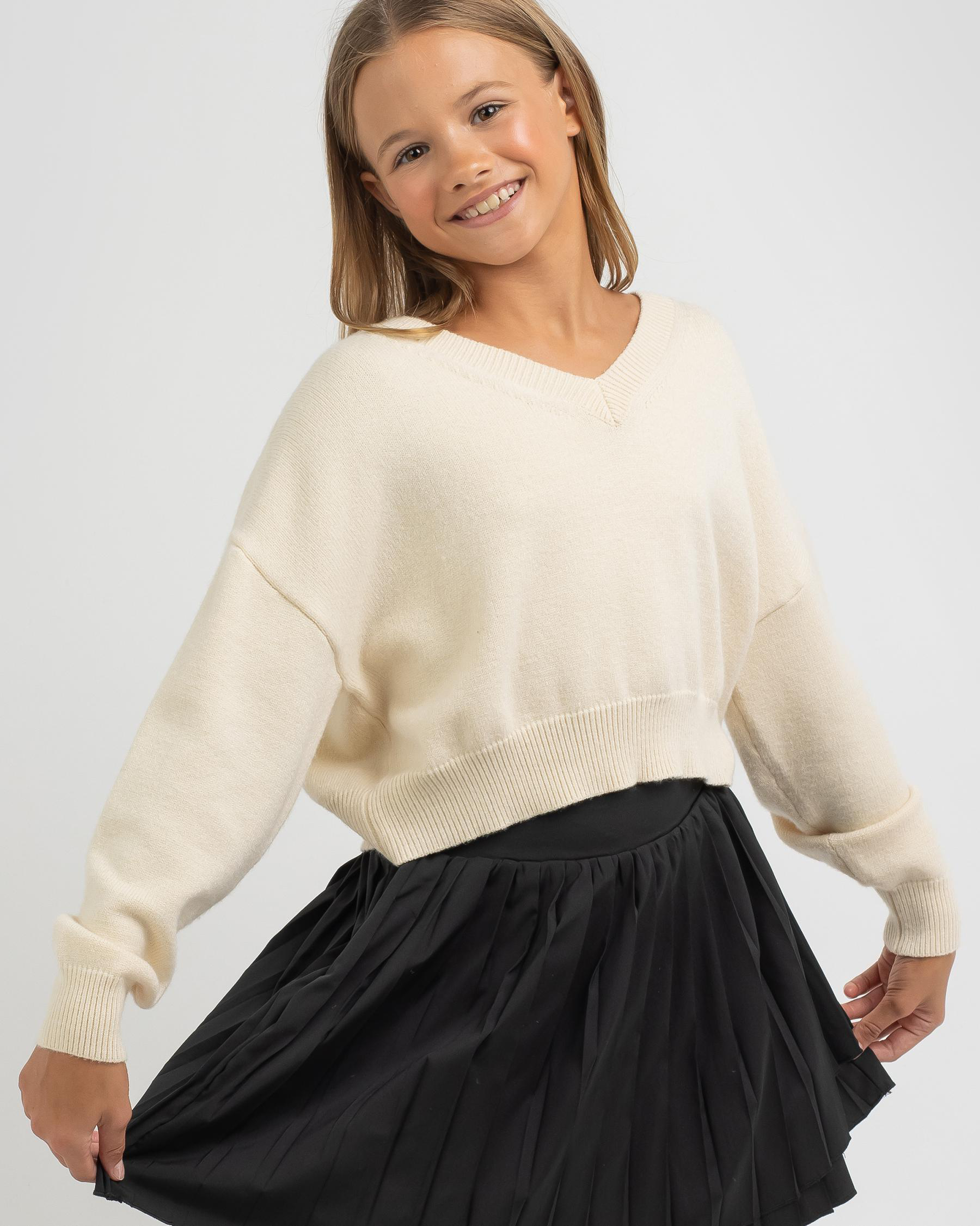 Shop Mooloola Girls' Sundown Knit Jumper In Seashell - Fast Shipping ...