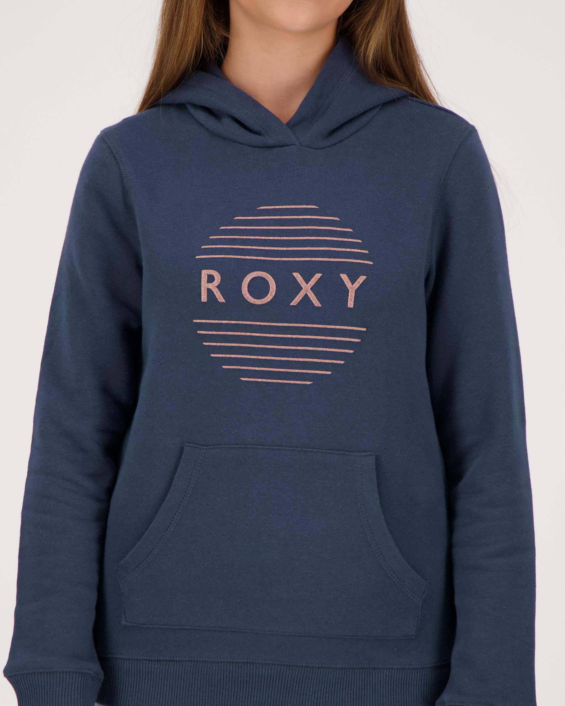 Shop Roxy Girls' Doing Yoga Hoodie In Mood Indigo - Fast Shipping ...