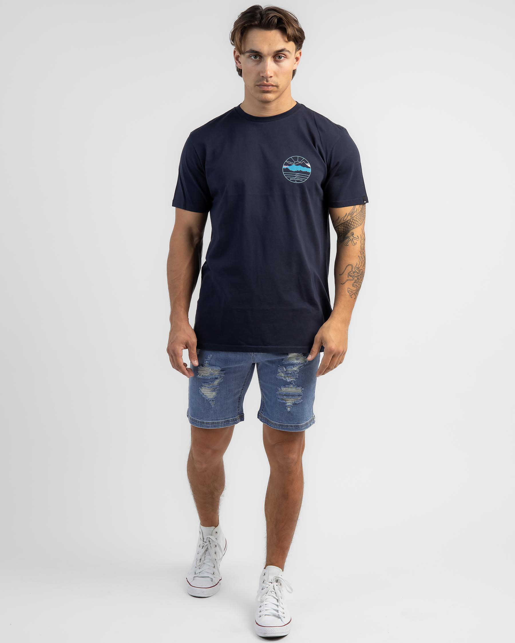 Quiksilver Low Rising T-Shirt In Navy Blazer - FREE* Shipping & Easy ...