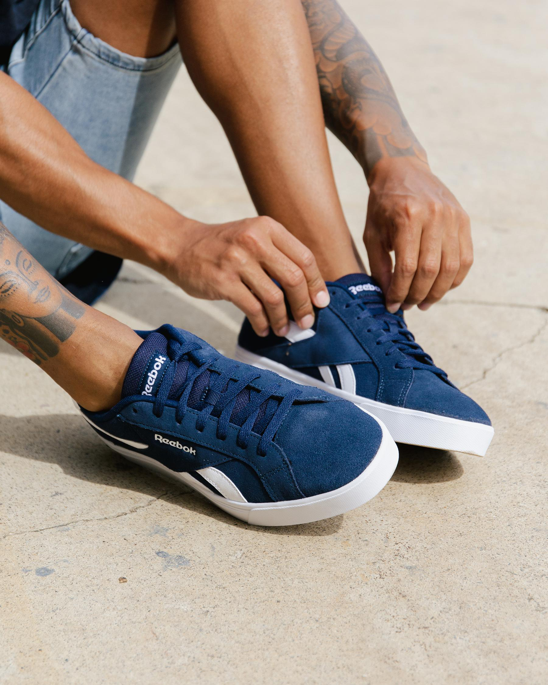 Shop Reebok Royal Complete Shoes In Collegiate Navy/white/colleg - Fast ...