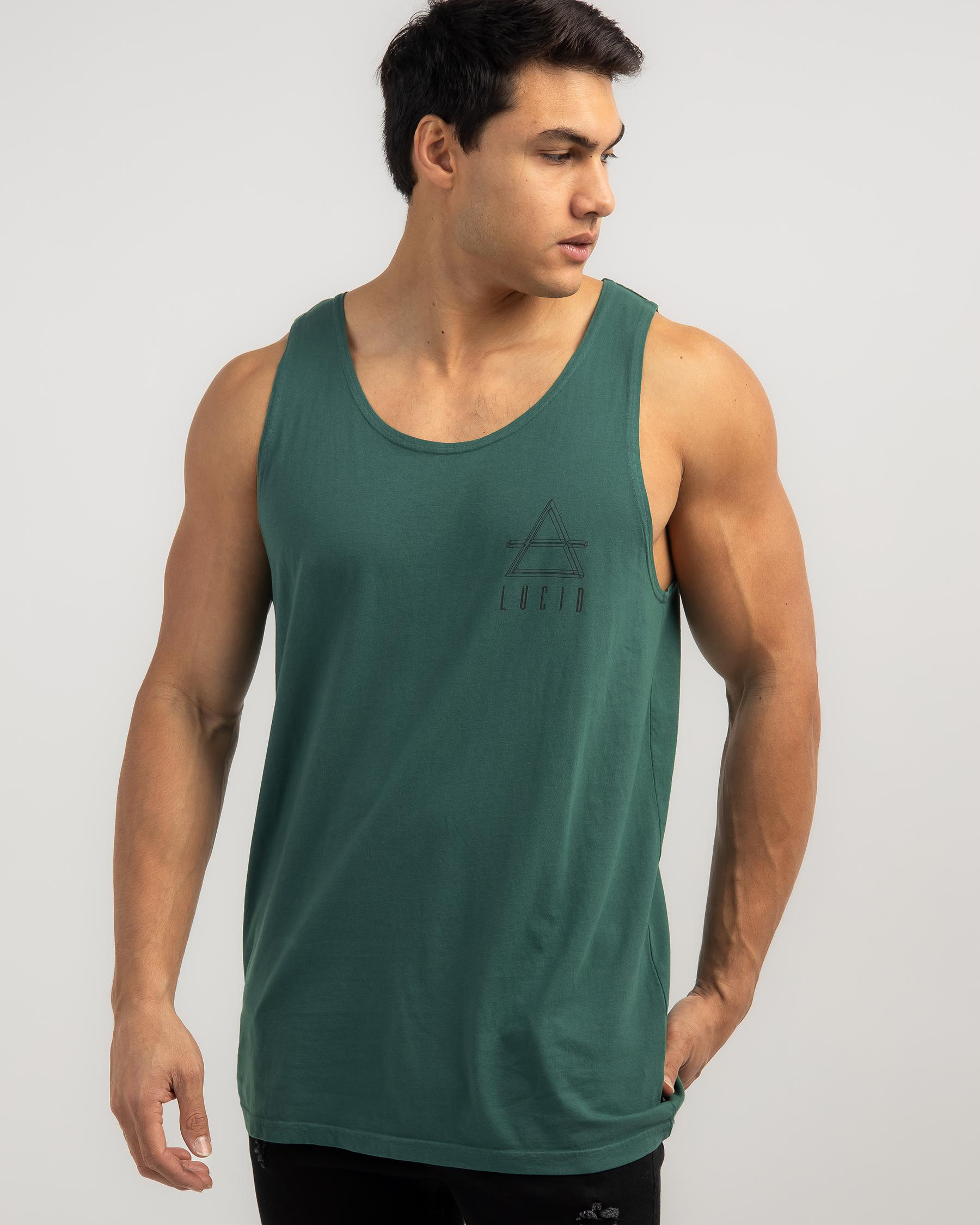 Shop Lucid Intent Singlet In Overdyed Green - Fast Shipping & Easy ...