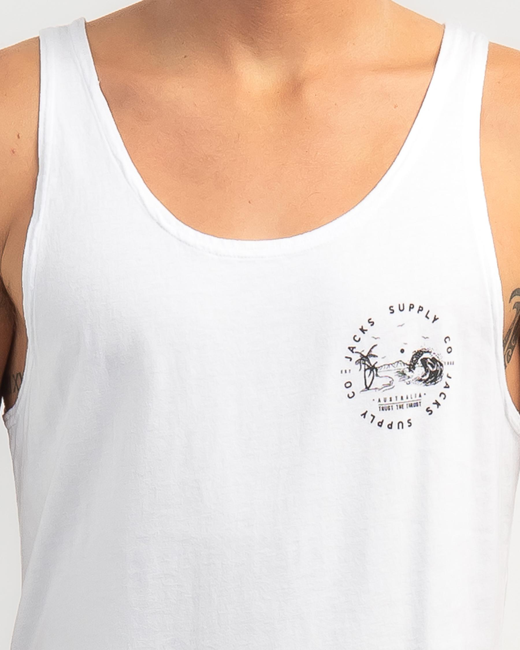 Shop Jacks Getaway Singlet In White - Fast Shipping & Easy Returns ...