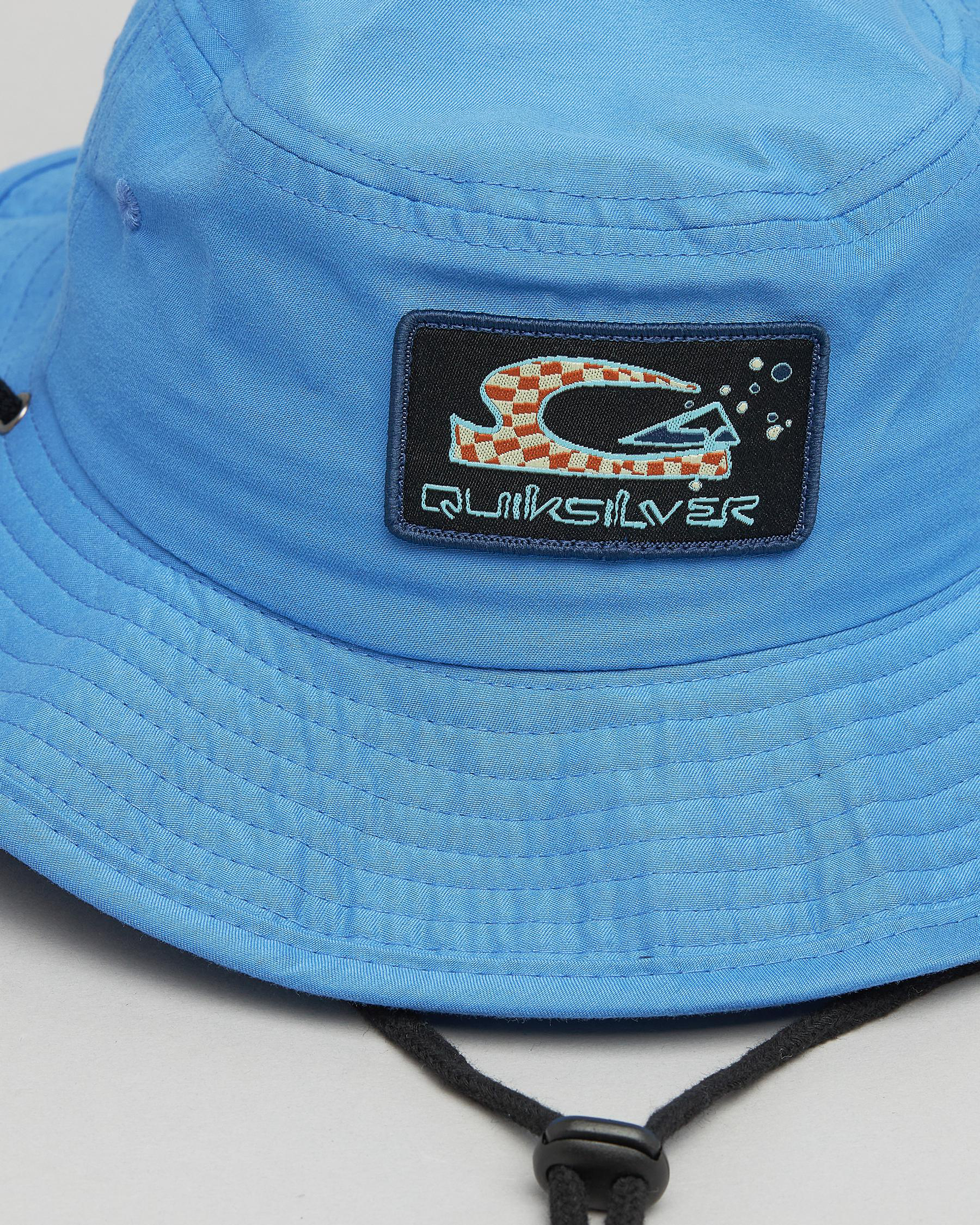 Shop Quiksilver Boys' Sun Bucket Hat In Vallarta Blue - Fast Shipping ...